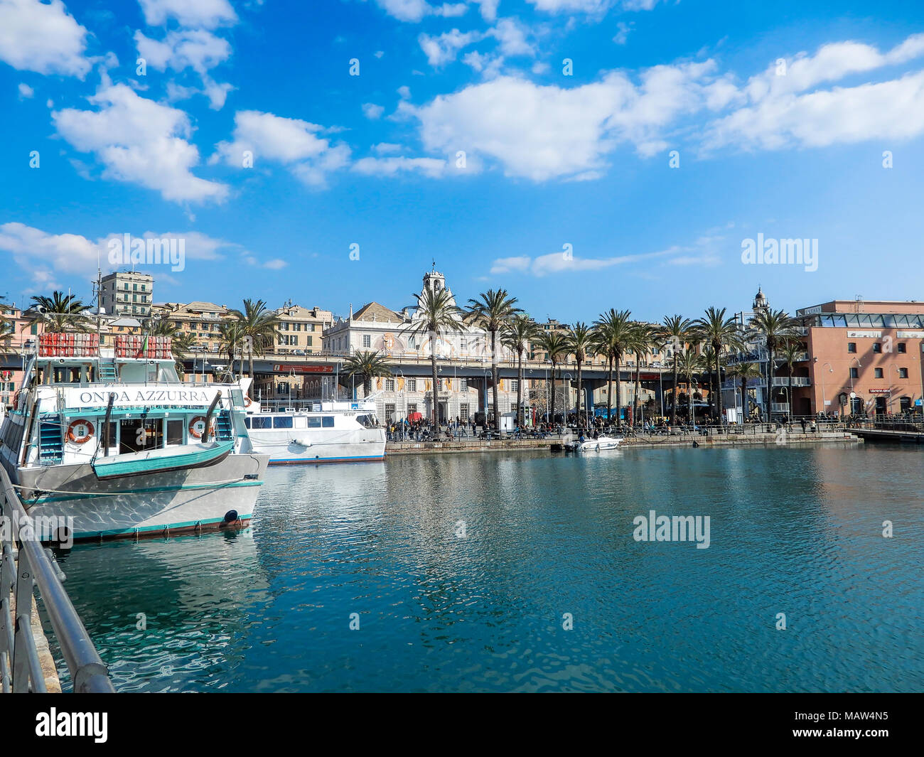GENOA (GENOVA), ITALY, MARCH 25, 2018 - View of Porto Antico (Old ...