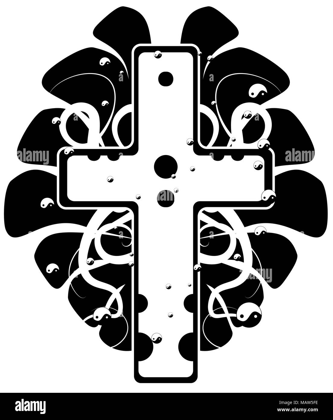 Emblem cross vector design element, black and white, vertical Stock ...