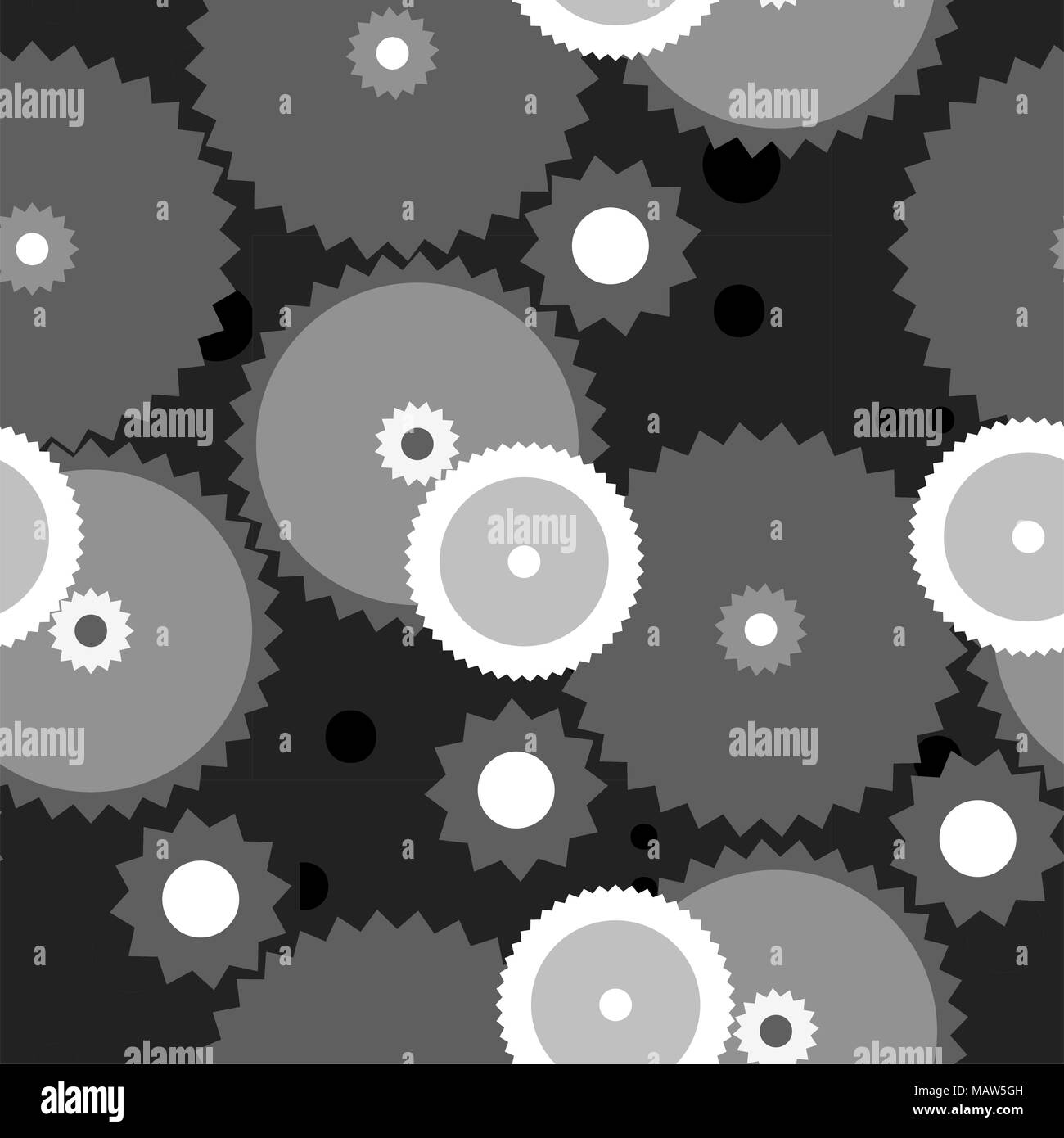 Shades of grey seamless gear pattern, vector, square Stock Vector Image ...