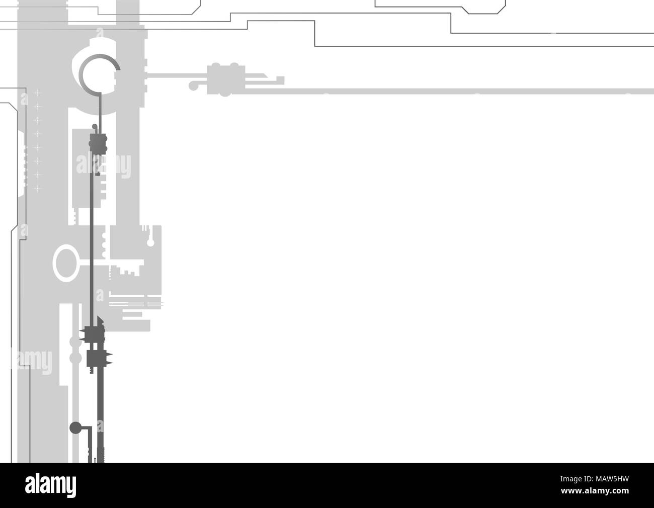 Vector background with mechanical shapes, horizontal Stock Vector Image ...