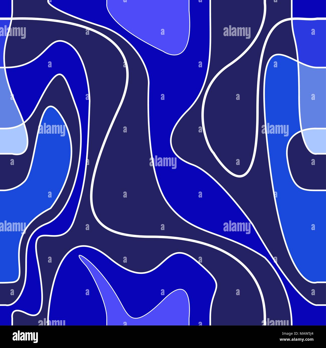 Blue wavy design seamless tile pattern, vector, square Stock Vector ...