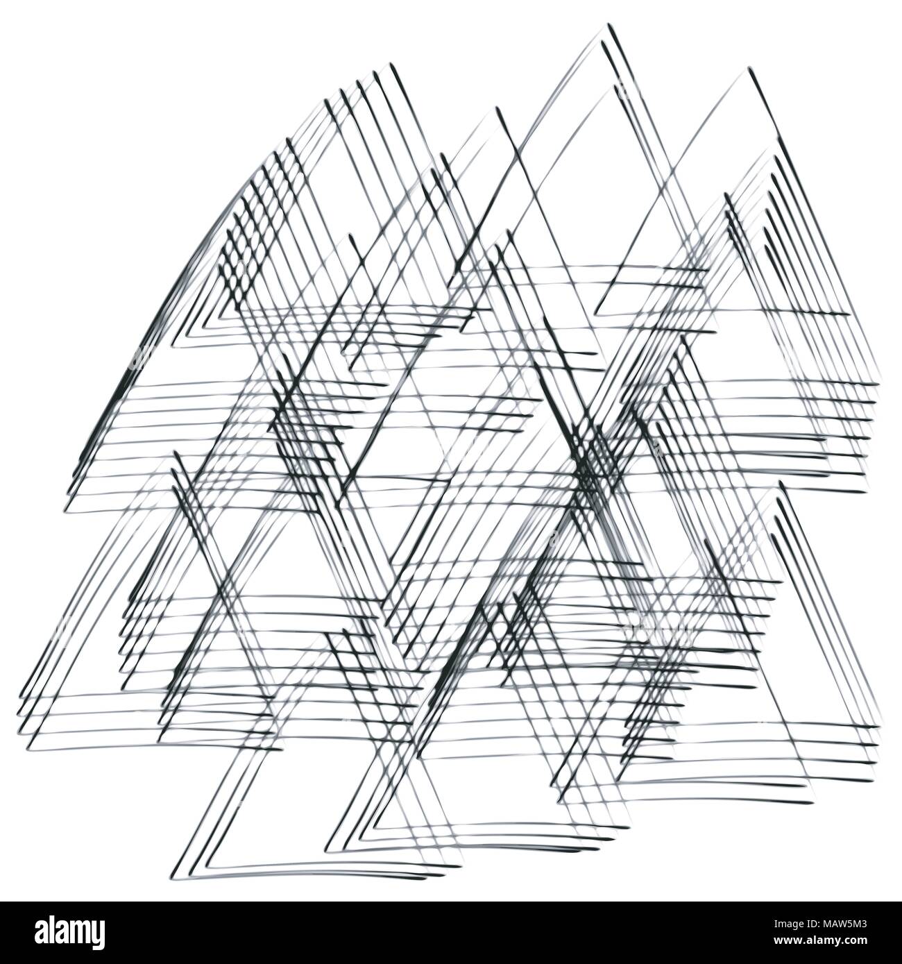 black abstract watercolor triangle scribble background pattern, vector ...