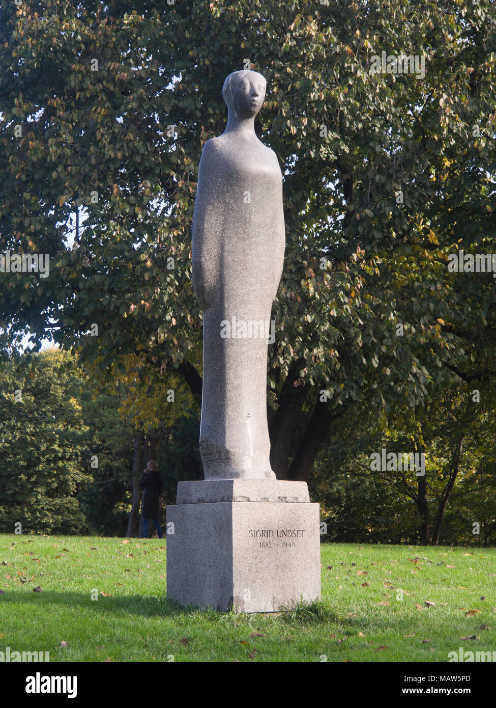 Statue of Sigrid Unset in Stensparken in Oslo Norway, Norwegian author ...