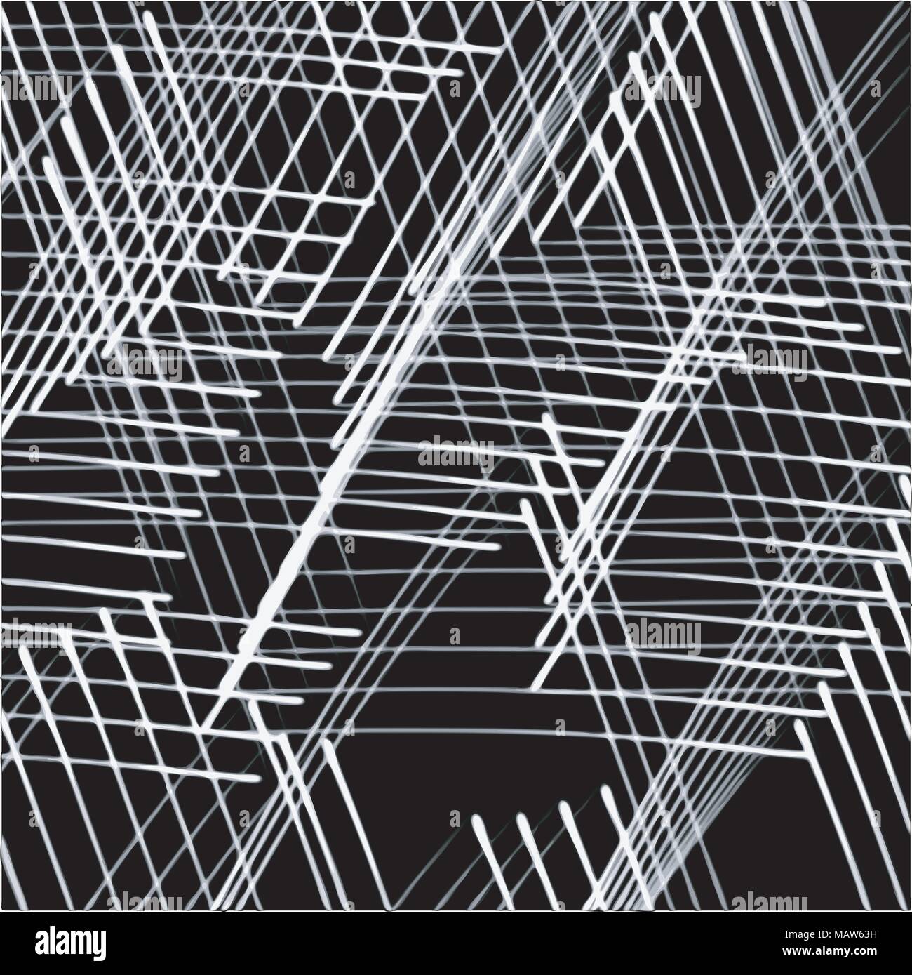 white watercolor triangle grid pattern on black background, vector ...