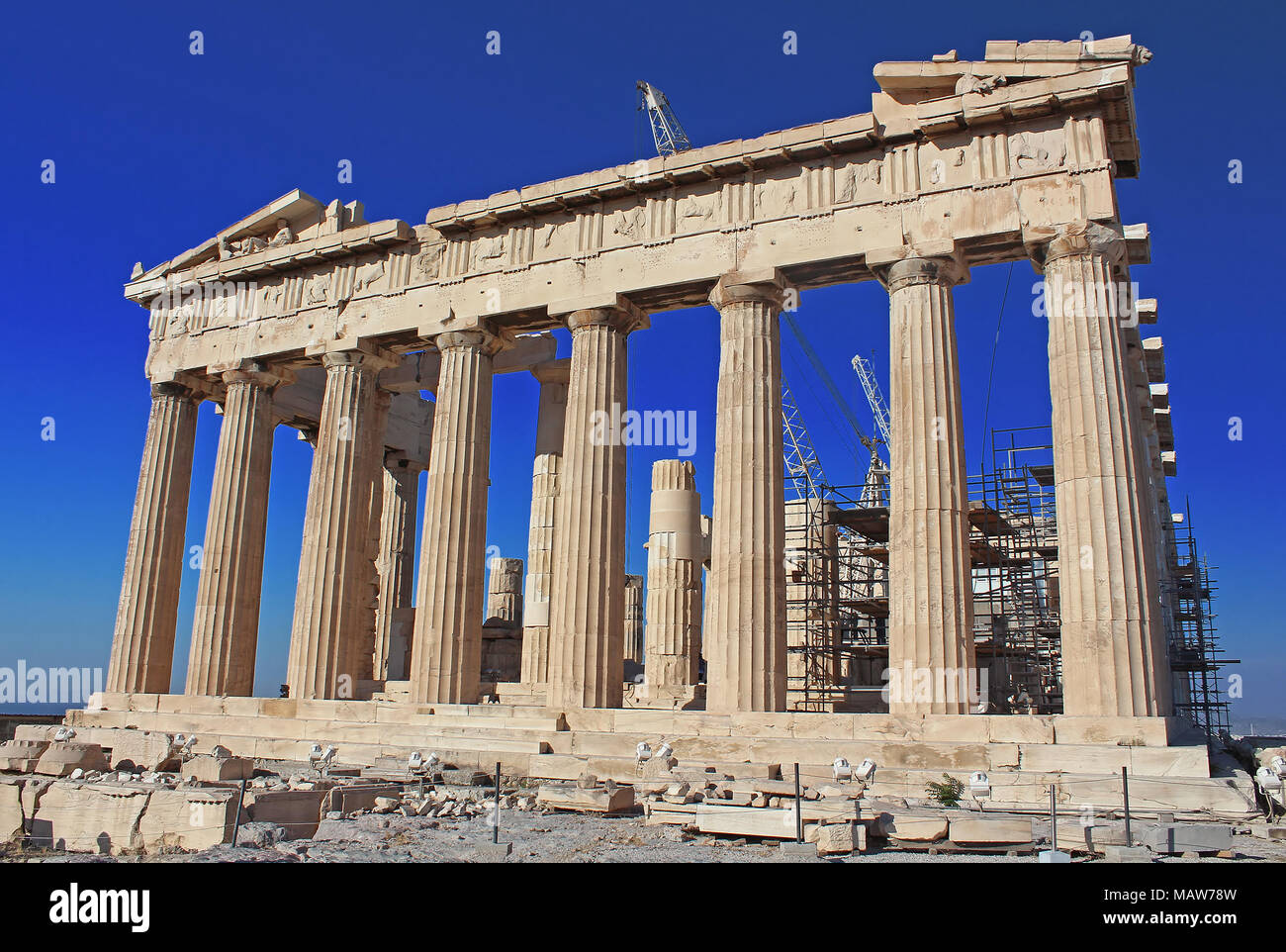 View of Parthenon Temple, Acropolis, Athens, Greece Stock Photo - Alamy