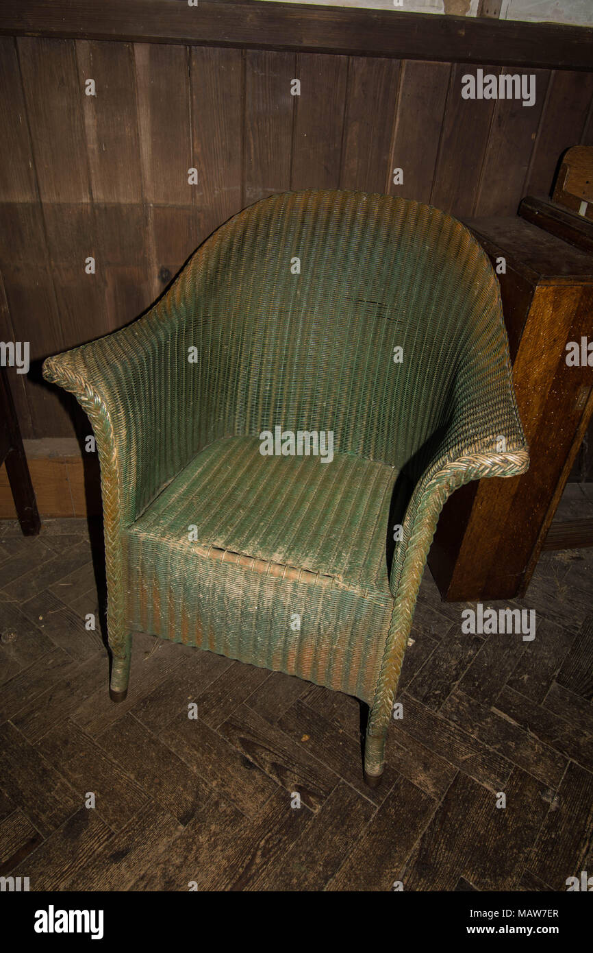 old green chair Edwardian England Stock Photo - Alamy