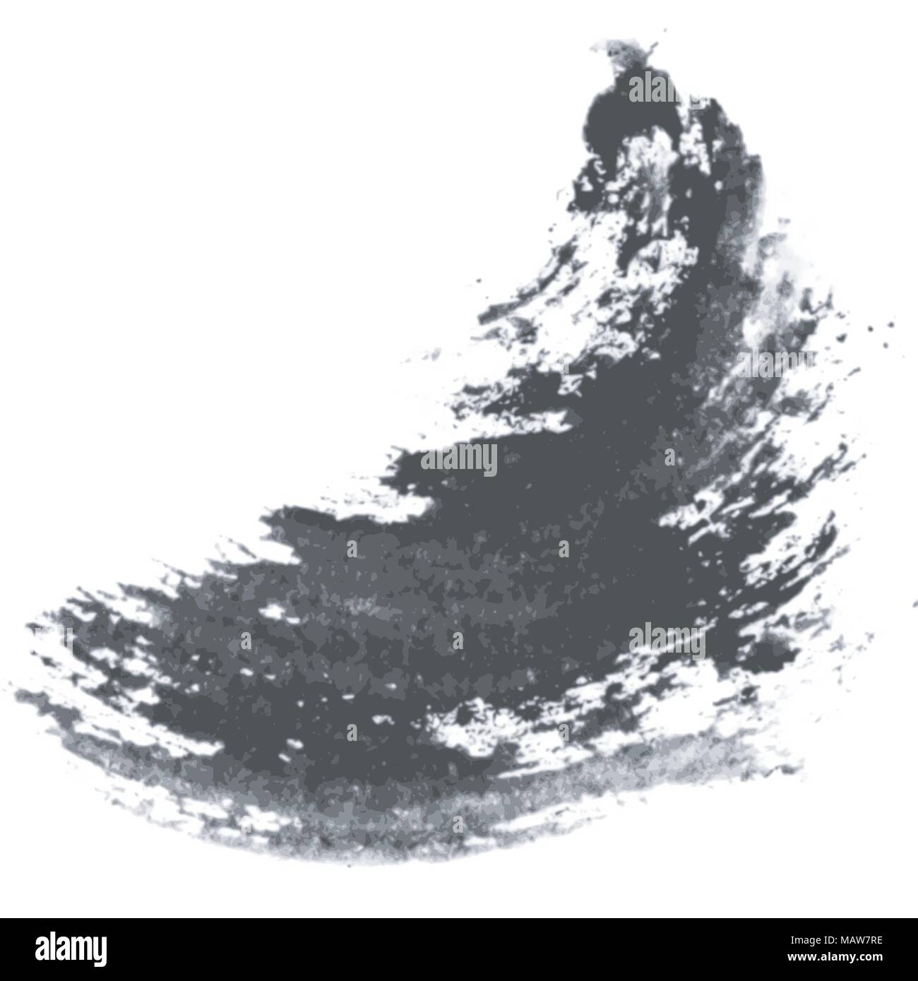 black watercolor brush stroke feather pattern, vector illustration ...