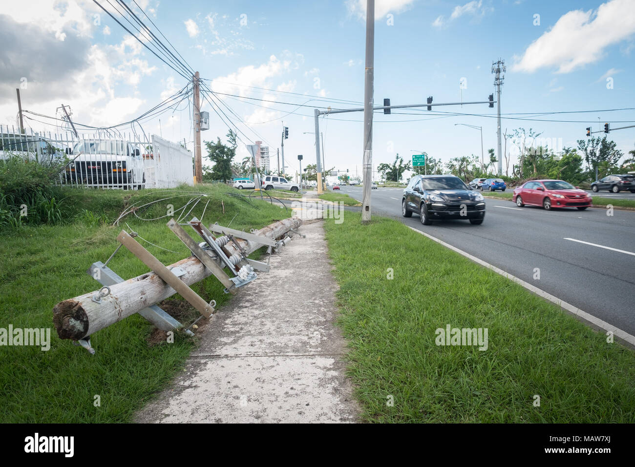 Damage from Hurricane Maria in Caimito, Puerto Rico Stock Photo - Alamy