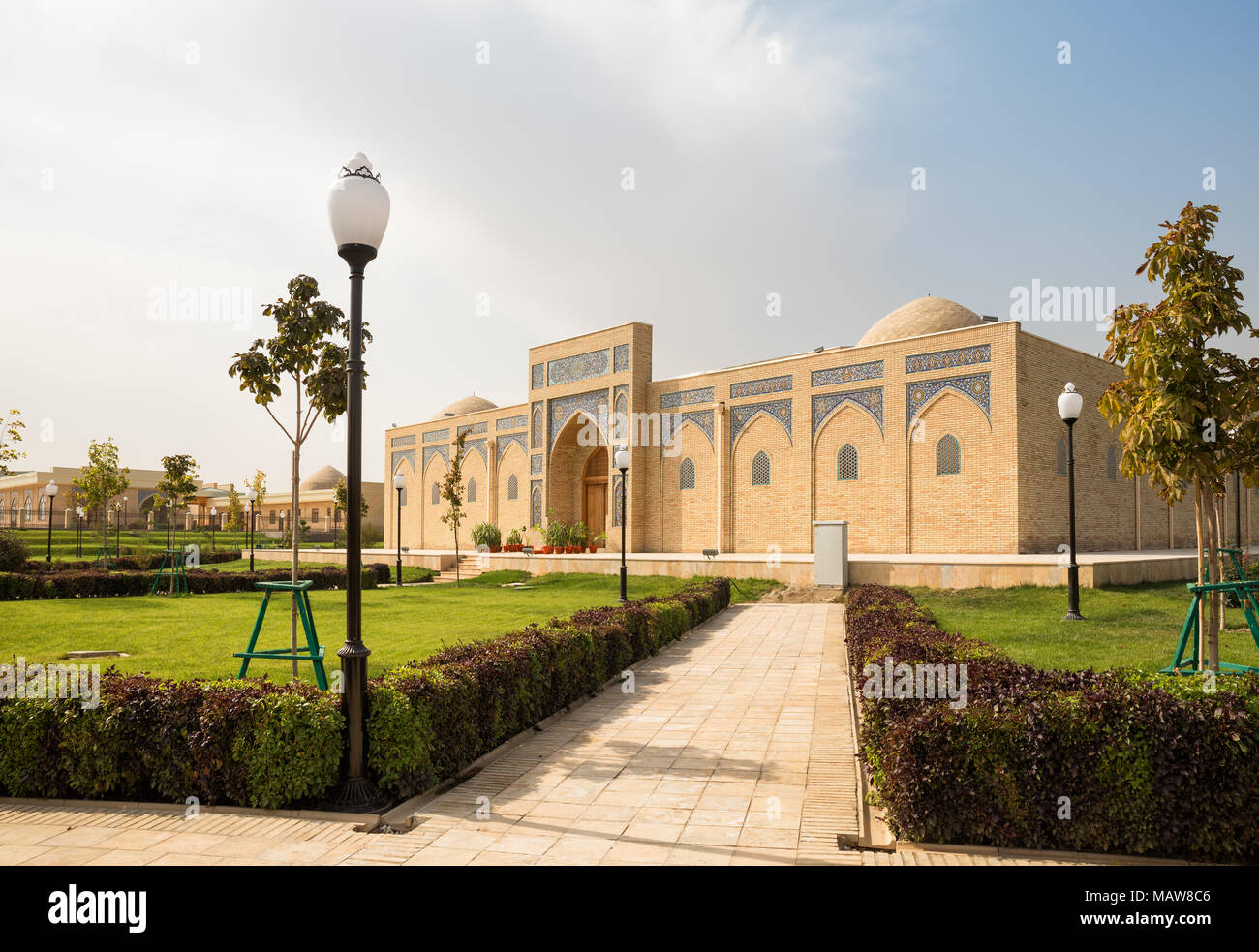 The restored building of the ancient madrassa of Koba in Shakhrisabz ...