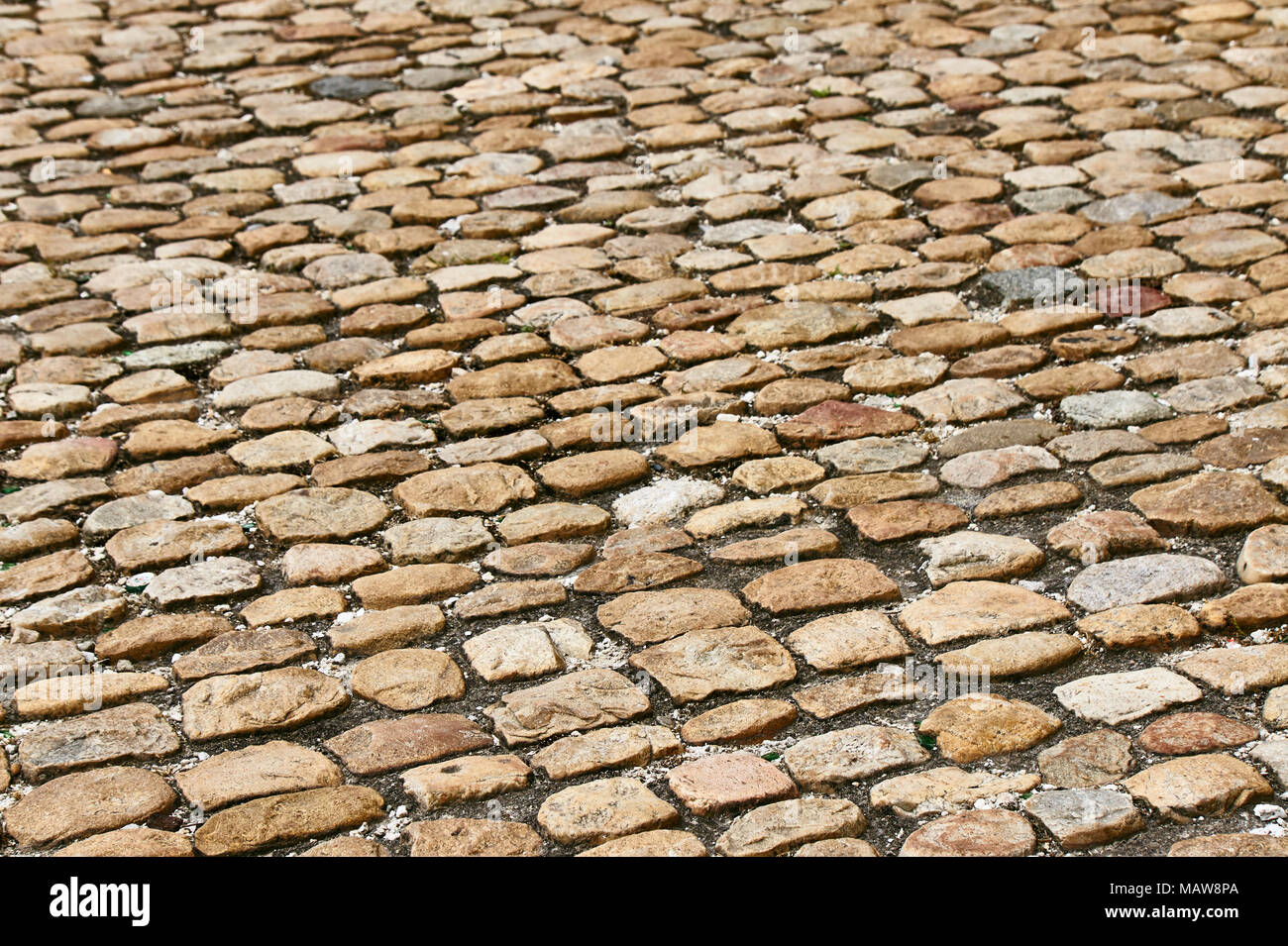 Medieval stone pavement on the market square in the city of Avignon in ...