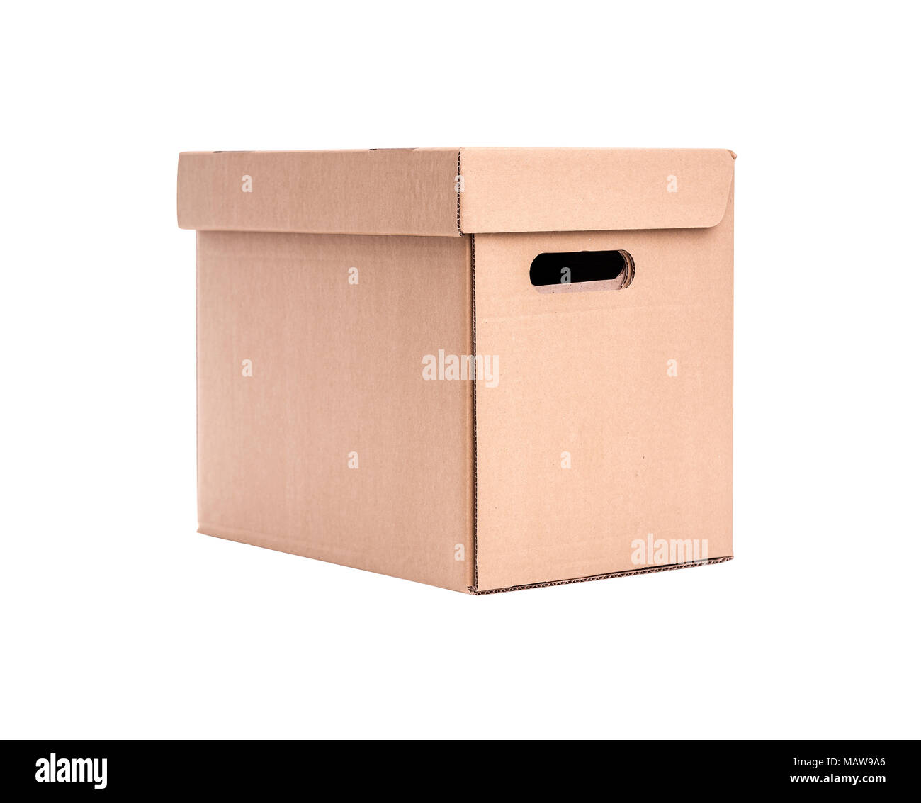 Cardboard mail box isolated on a white background Stock Photo - Alamy