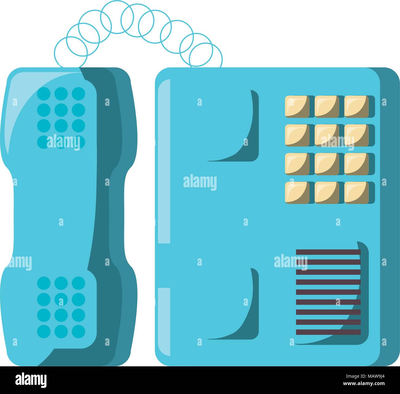 office telephone icon over white background, colorful design. vector ...