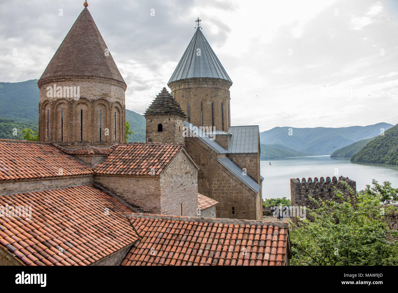 Ananuri Castle, a castle complex on the Aragvi River in Georgia Stock ...