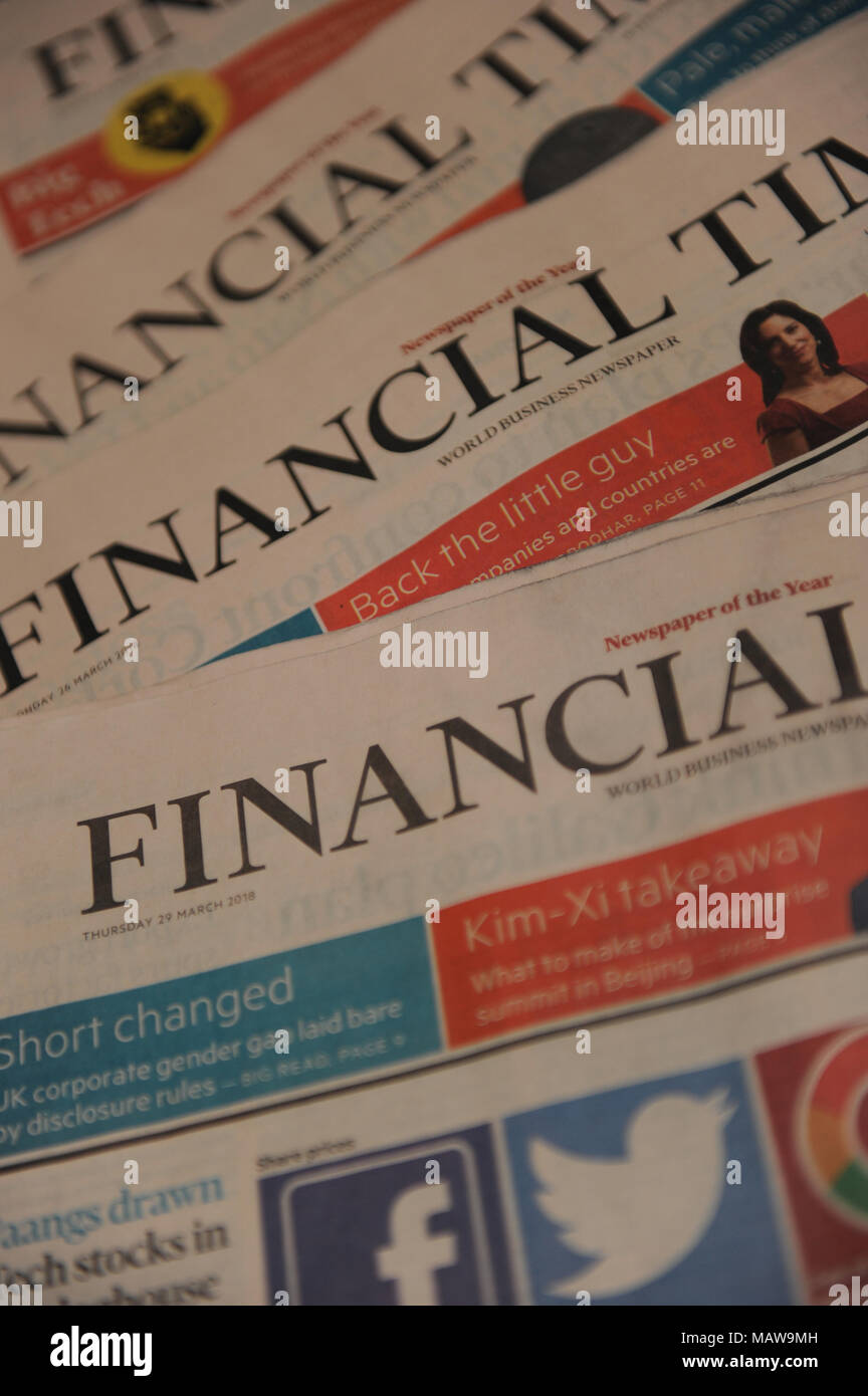Print editions of The Financial Times newspaper, The Financial Times is ...