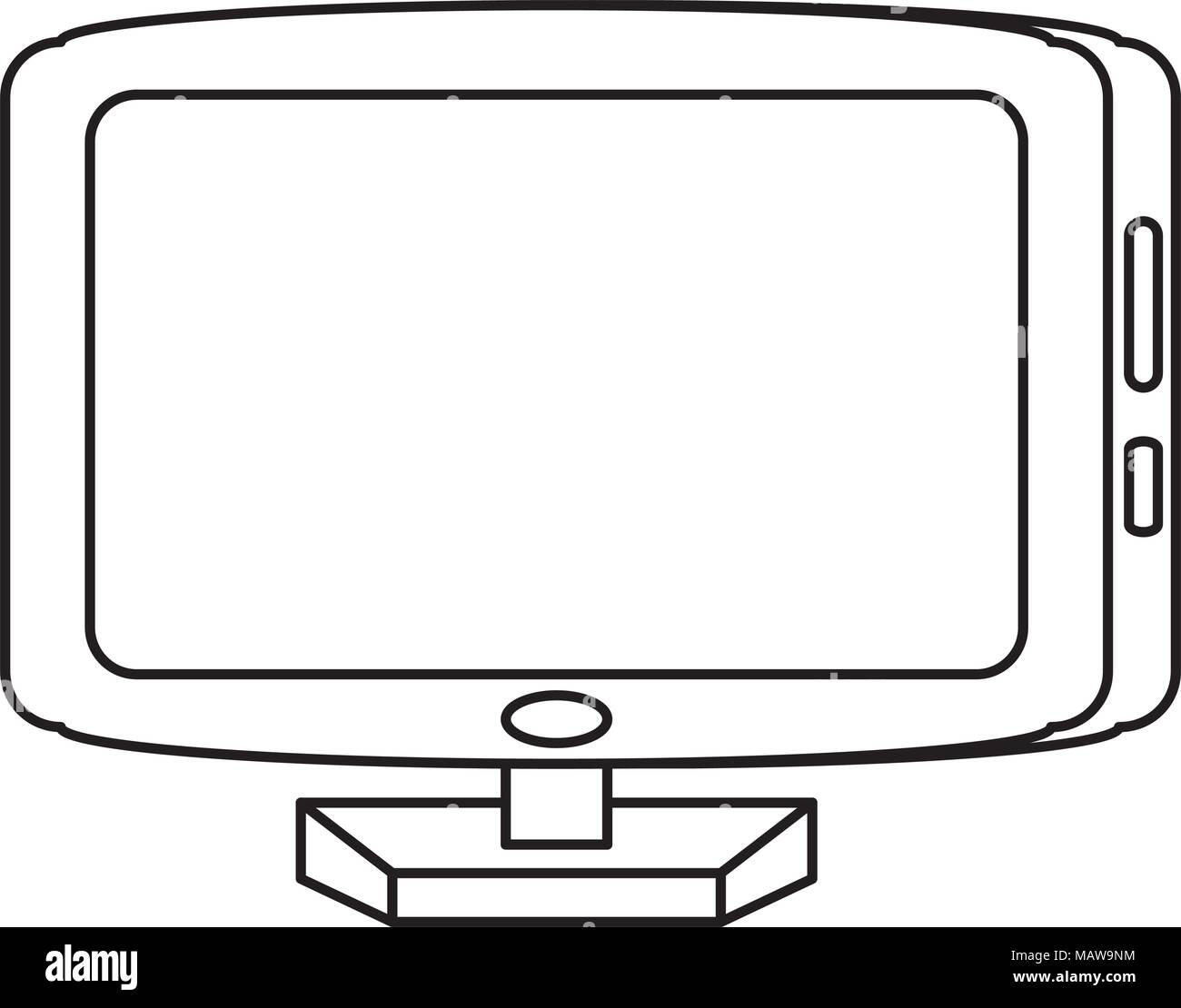 computer monitor icon over white background, vector illustration Stock ...