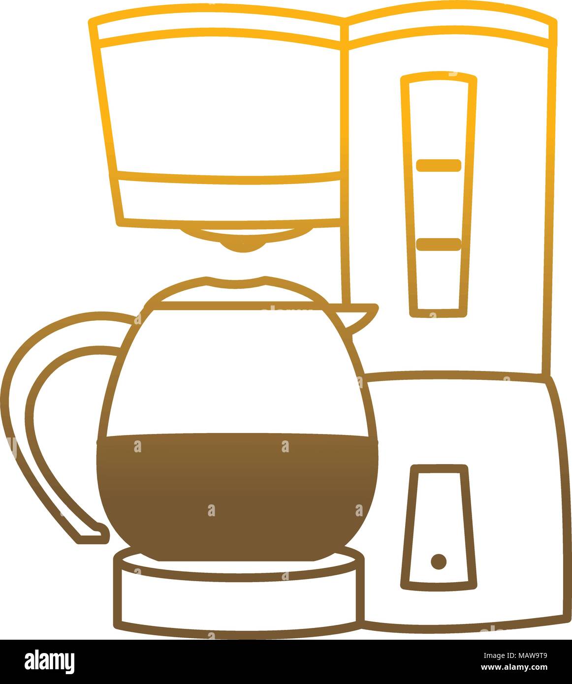 degraded line coffee maker machine object with jar vector illustration ...