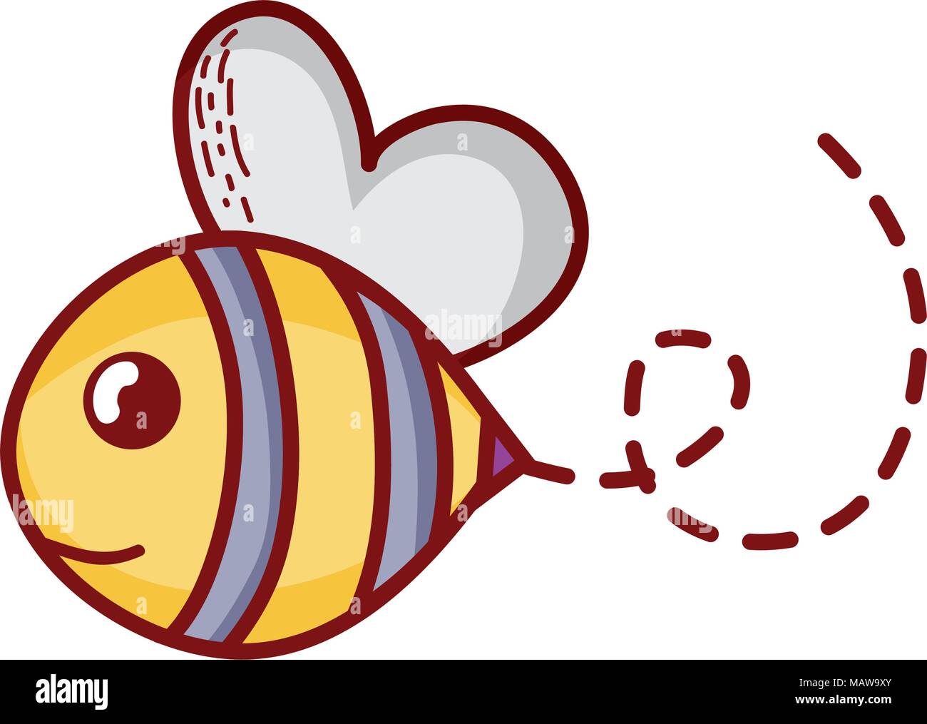 bee cute insect animal flying vector illustration Stock Vector Image ...