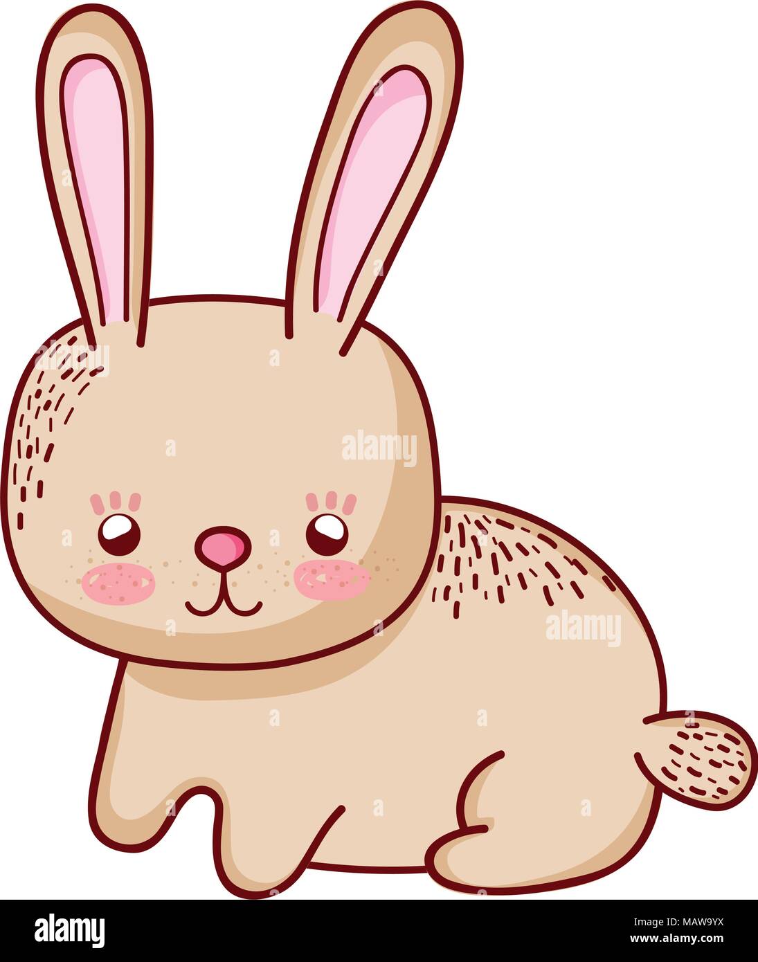 rabbit sitting cute wild animal vector illustration Stock Vector Image ...