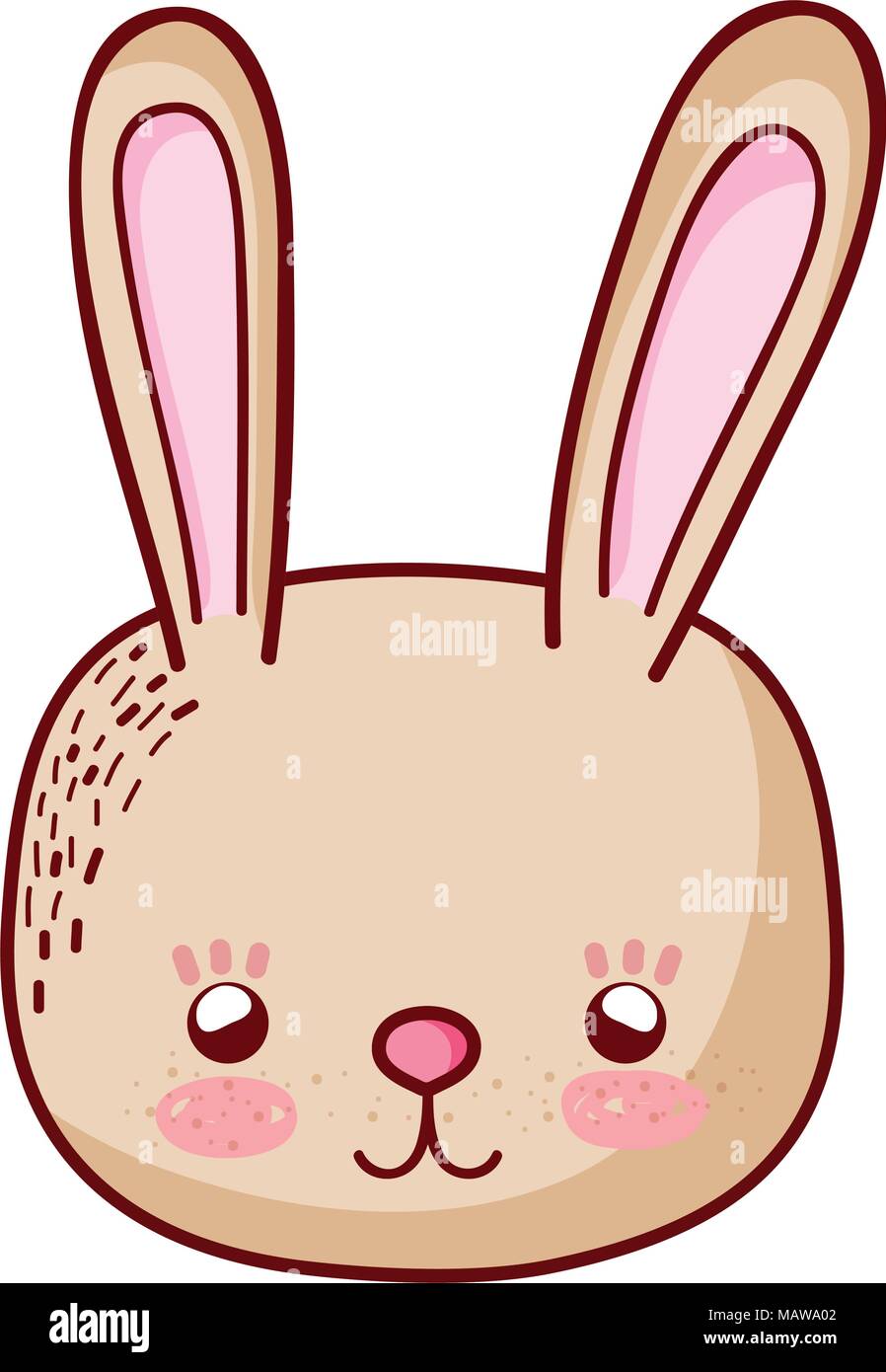 rabbit head cute wild animal vector illustration Stock Vector Image ...