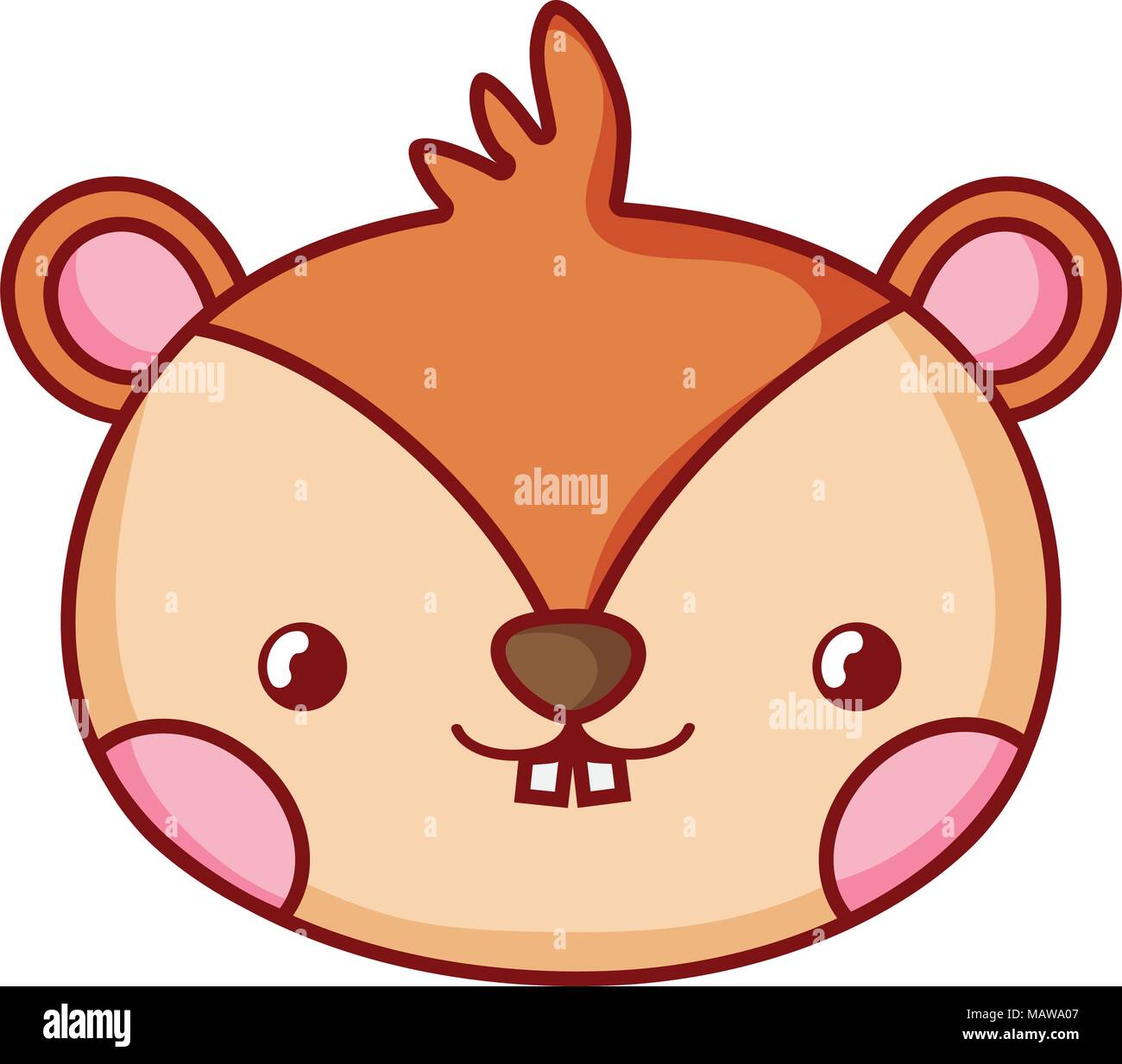 chipmunk head cute wild animal vector illustration Stock Vector Image ...