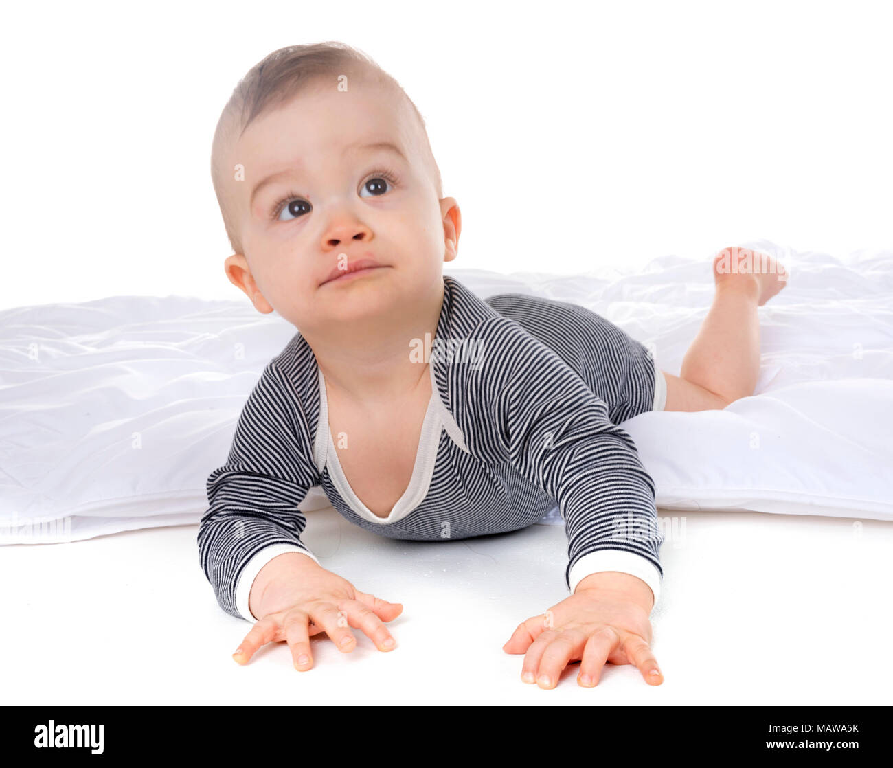 human baby in front of white background Stock Photo - Alamy
