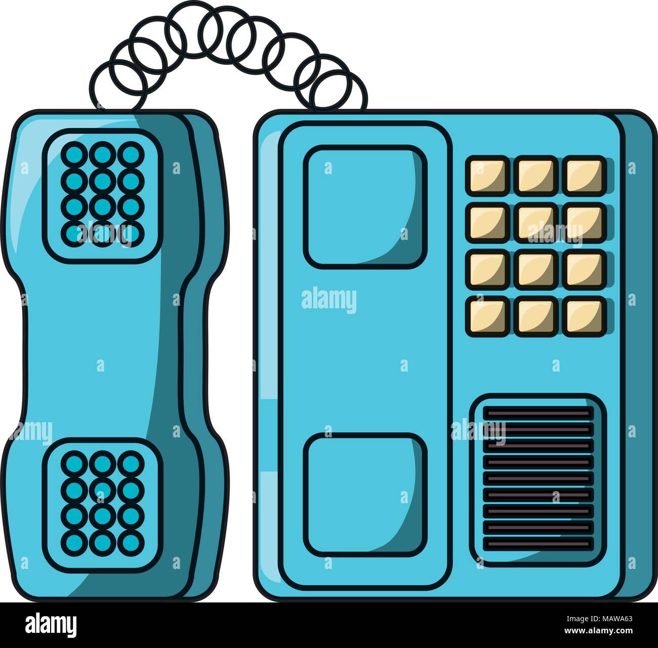 office telephone icon over white background, colorful design. vector ...