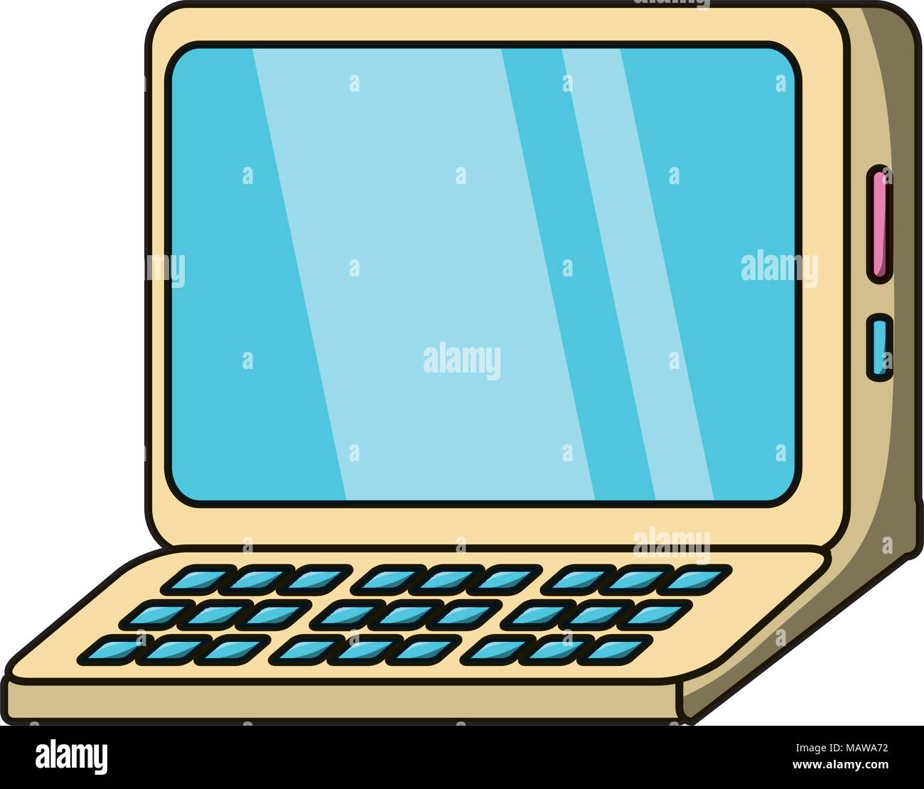 Laptop computer icon over background, colorful design. vector ...
