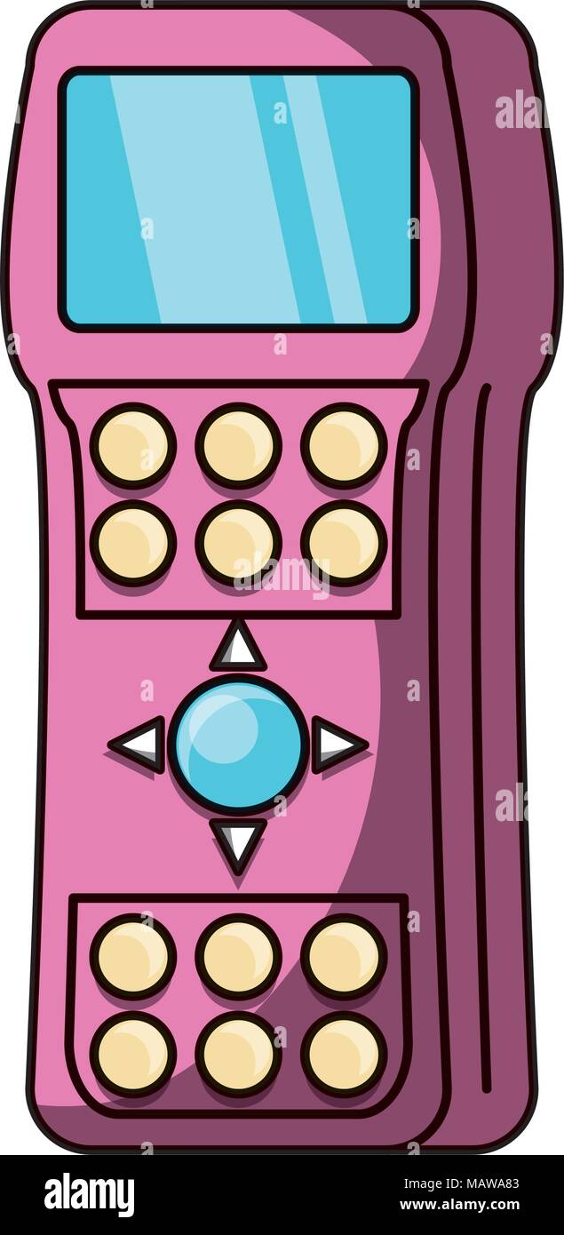 Tv remote control icon over white background, colorful design. vector ...