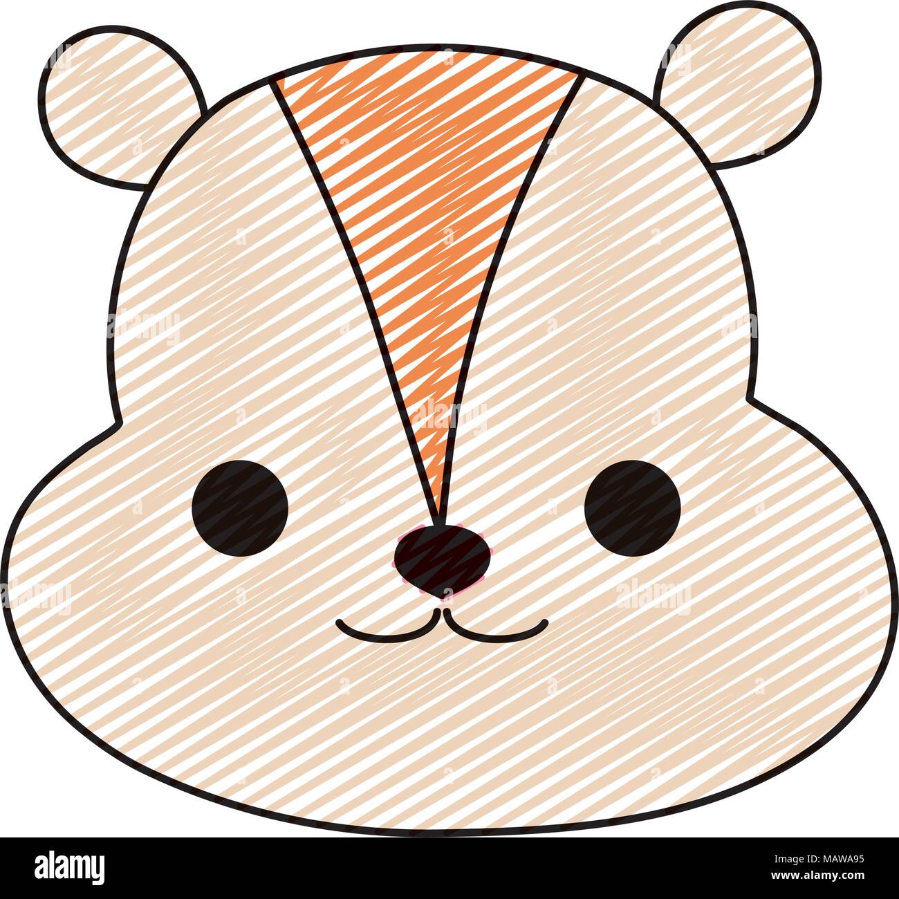 doodle beaver head wild cute animal vector illustration Stock Vector ...
