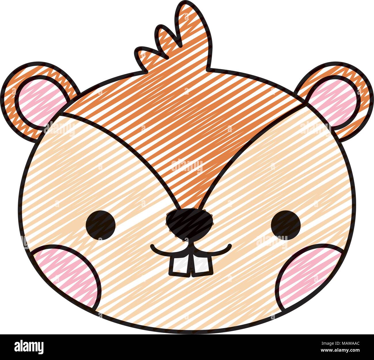 doodle chipmunk head cute wild animal vector illustration Stock Vector ...