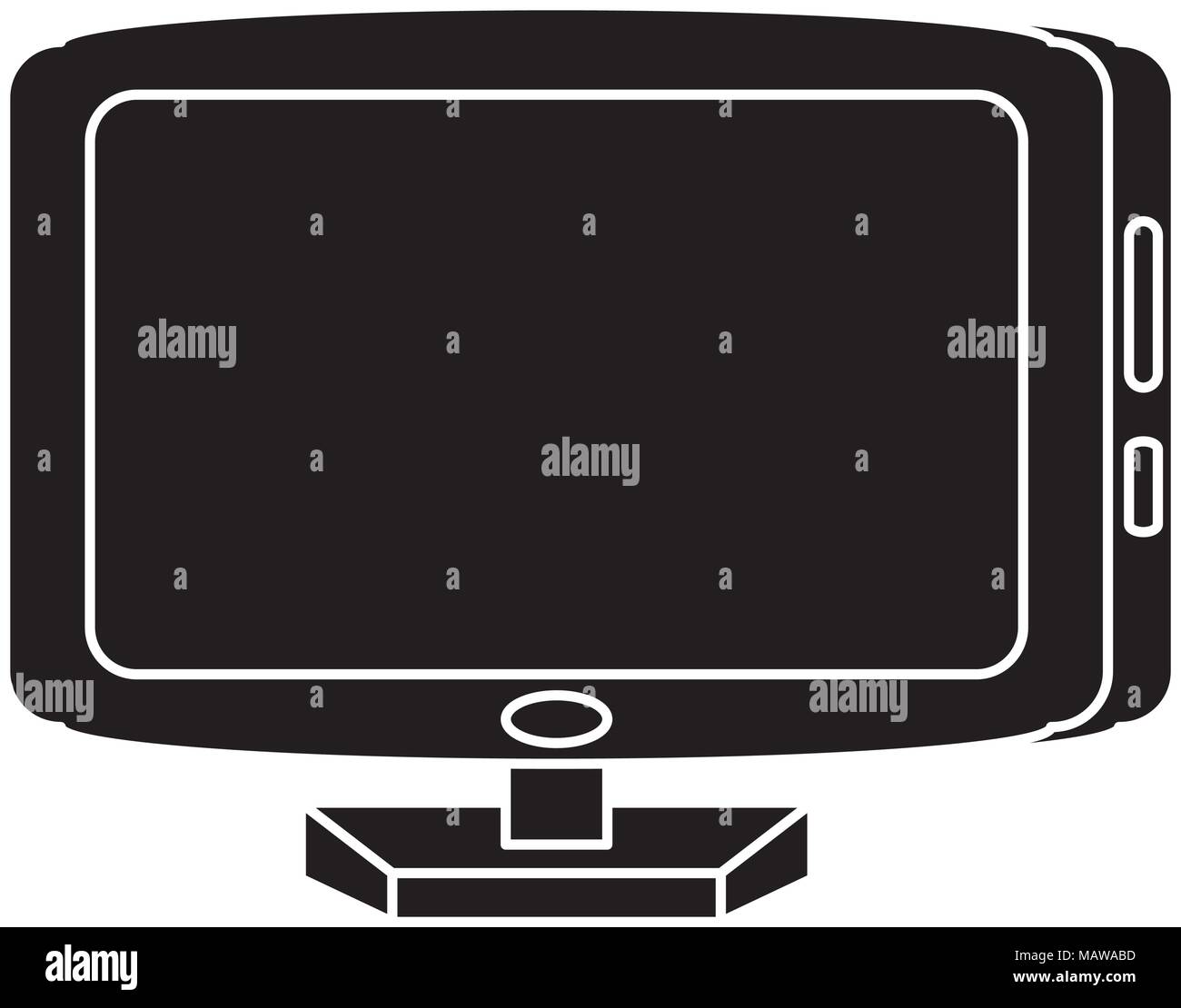 computer monitor icon over white background, vector illustration Stock ...