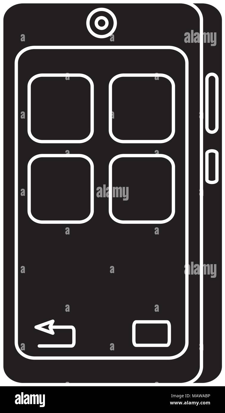 smartphone device icon over white background, vector illustration Stock ...