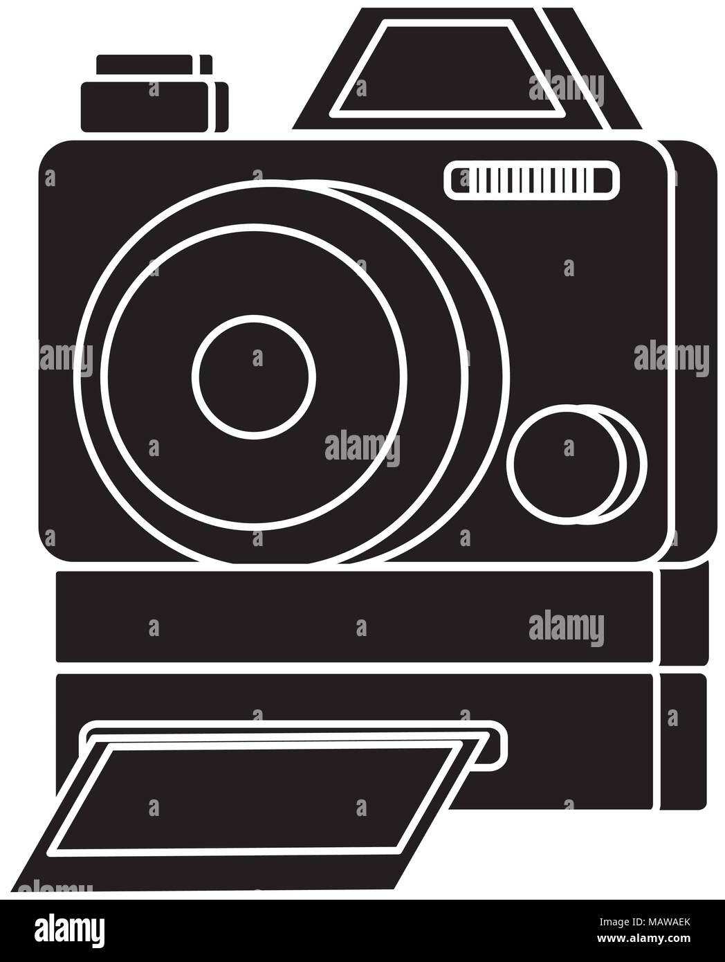 Instant camera icon over white background, vector illustration Stock ...