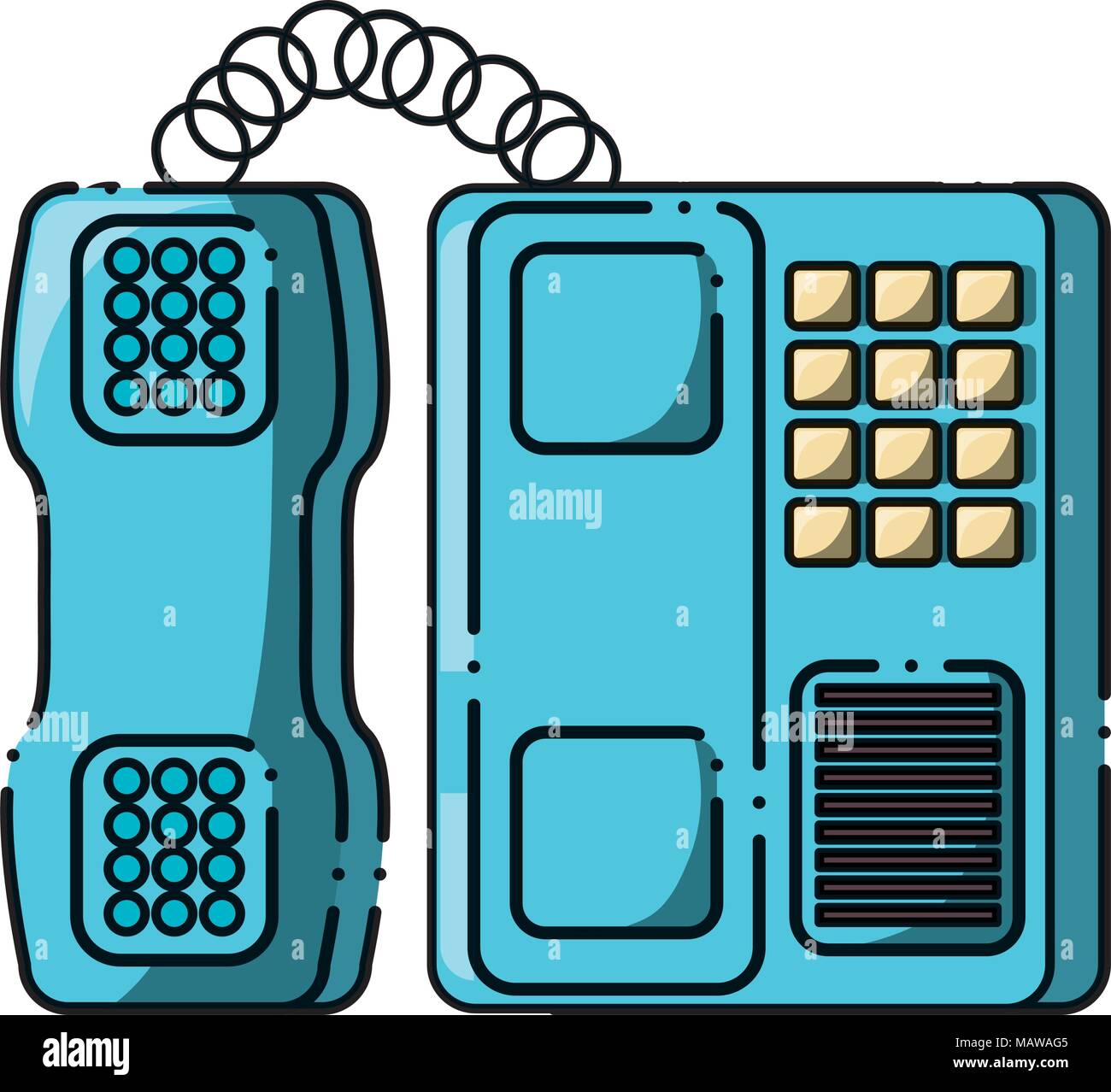 office telephone icon over white background, colorful design. vector ...