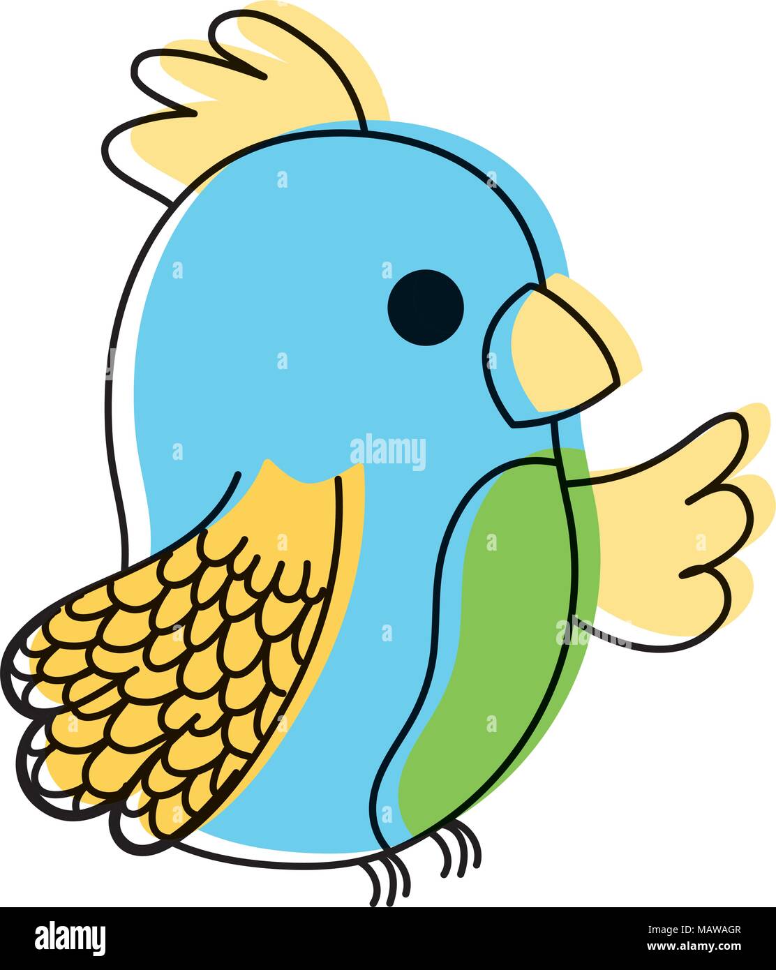 moved color beauty parrot bird cute animal vector illustration Stock ...