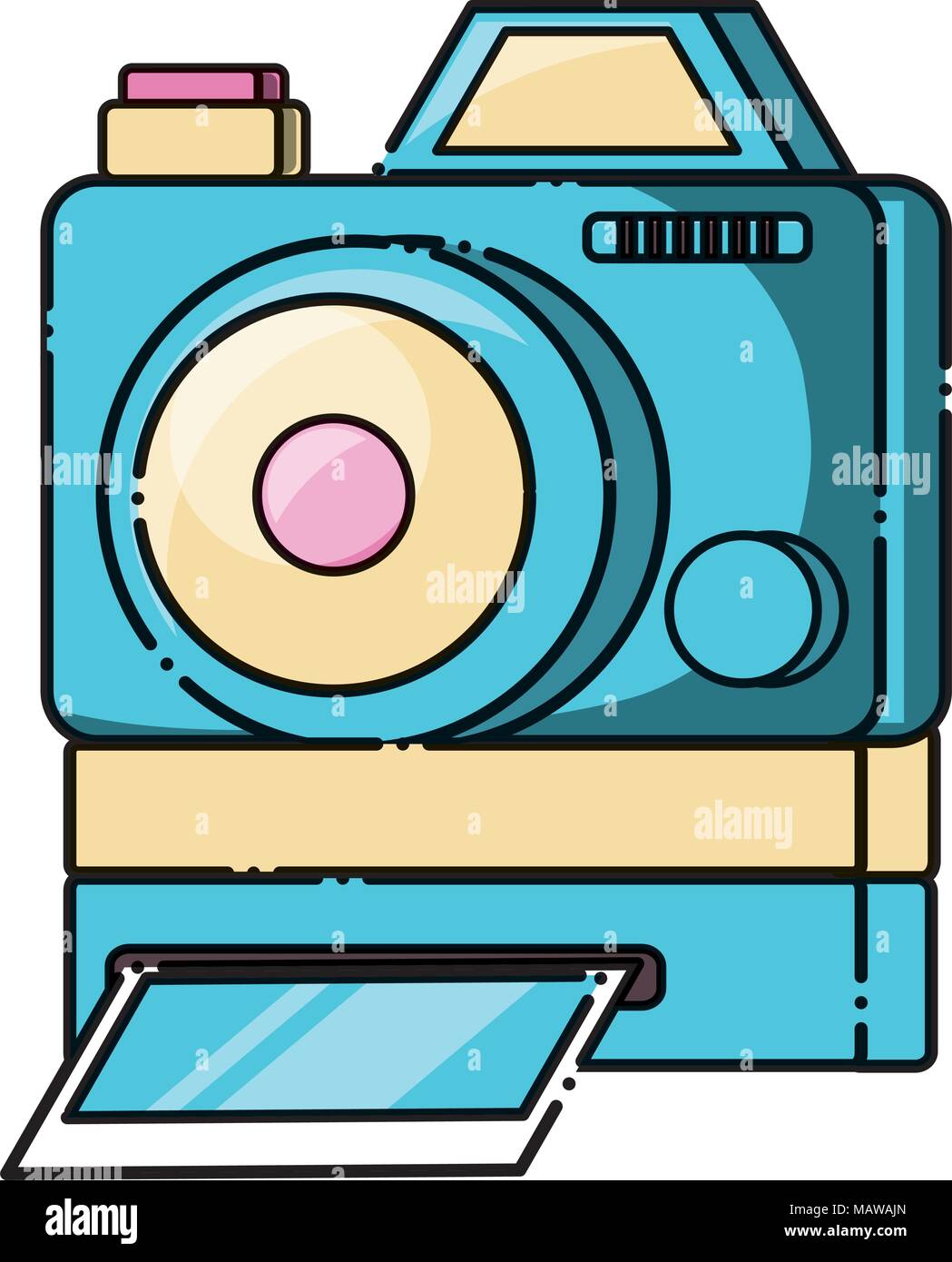 Instant camera icon over white background, colorful design. vector ...