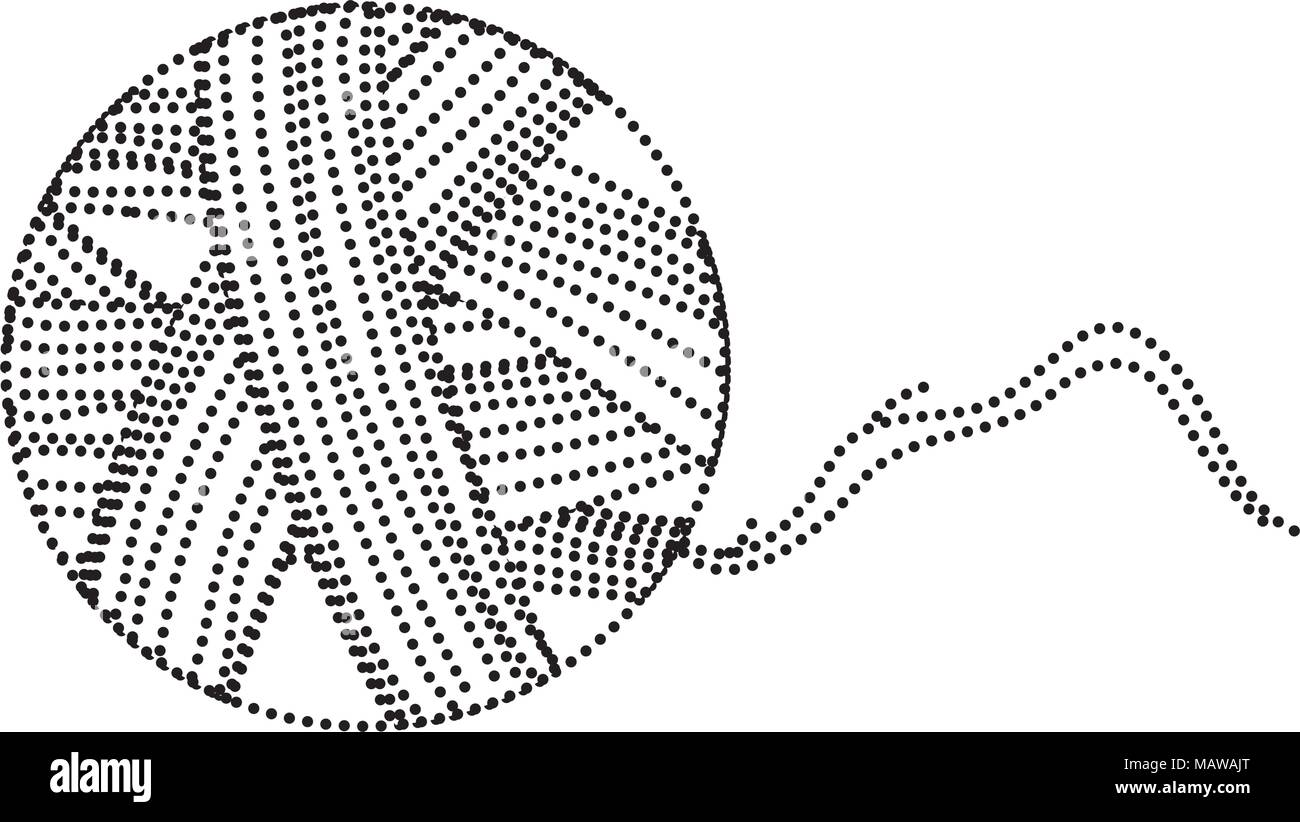 dotted shape wool ball traditional textile object vector illustration ...