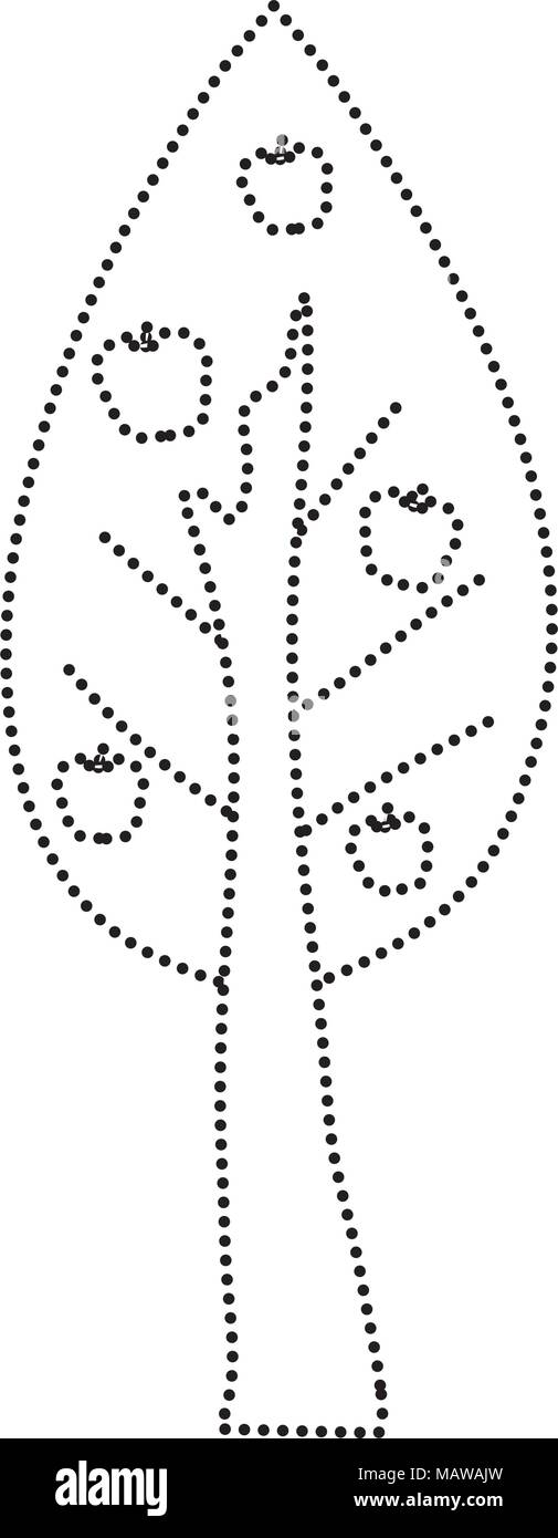 dotted shape natural tree with delicious apples fruits vector ...