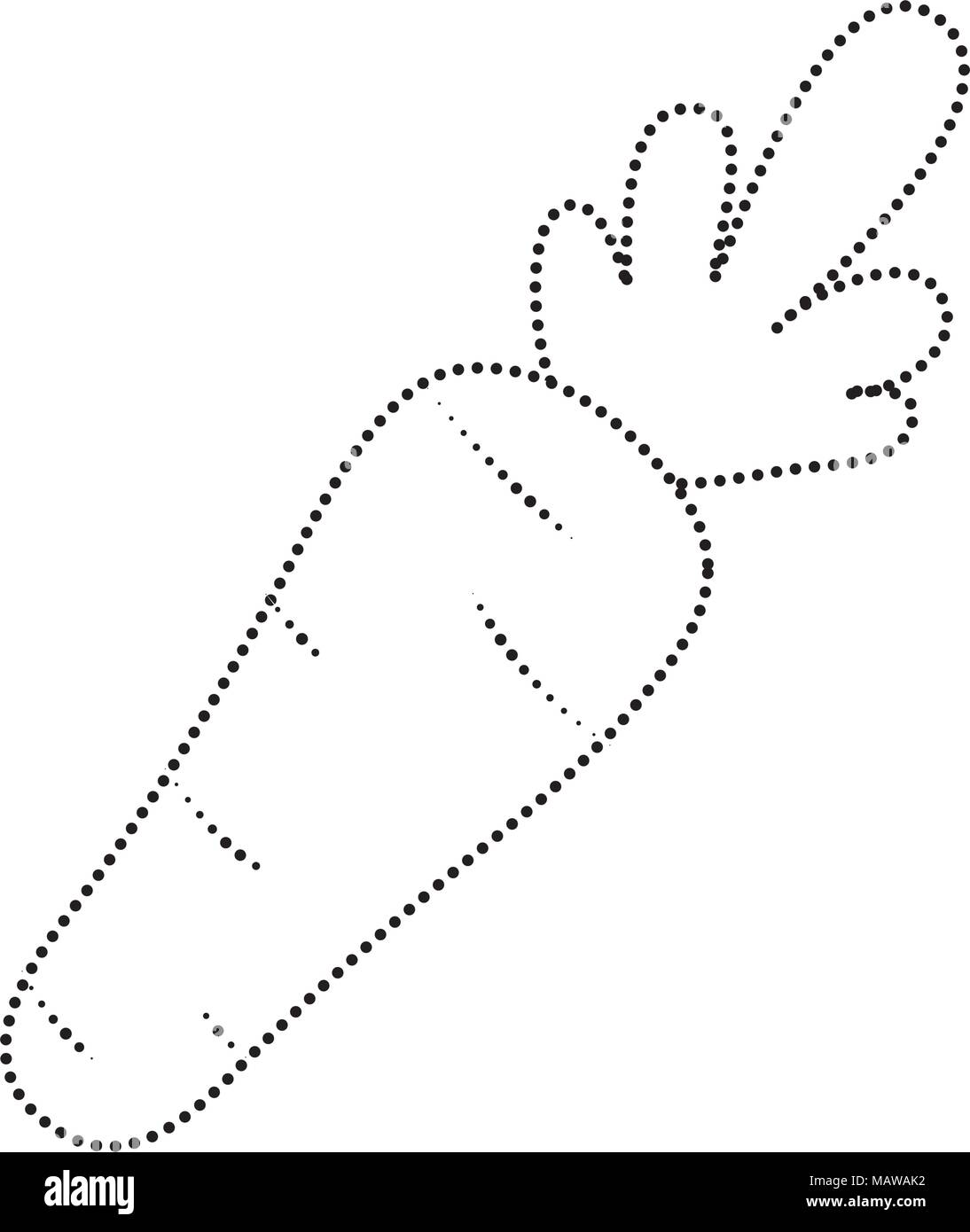 dotted shape fesh healthy carrot vegetable food vector illustration ...