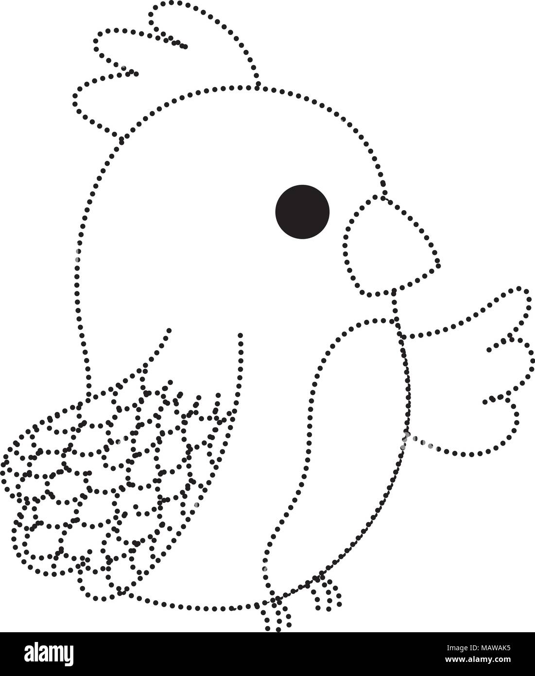 dotted shape beauty parrot bird cute animal vector illustration Stock ...
