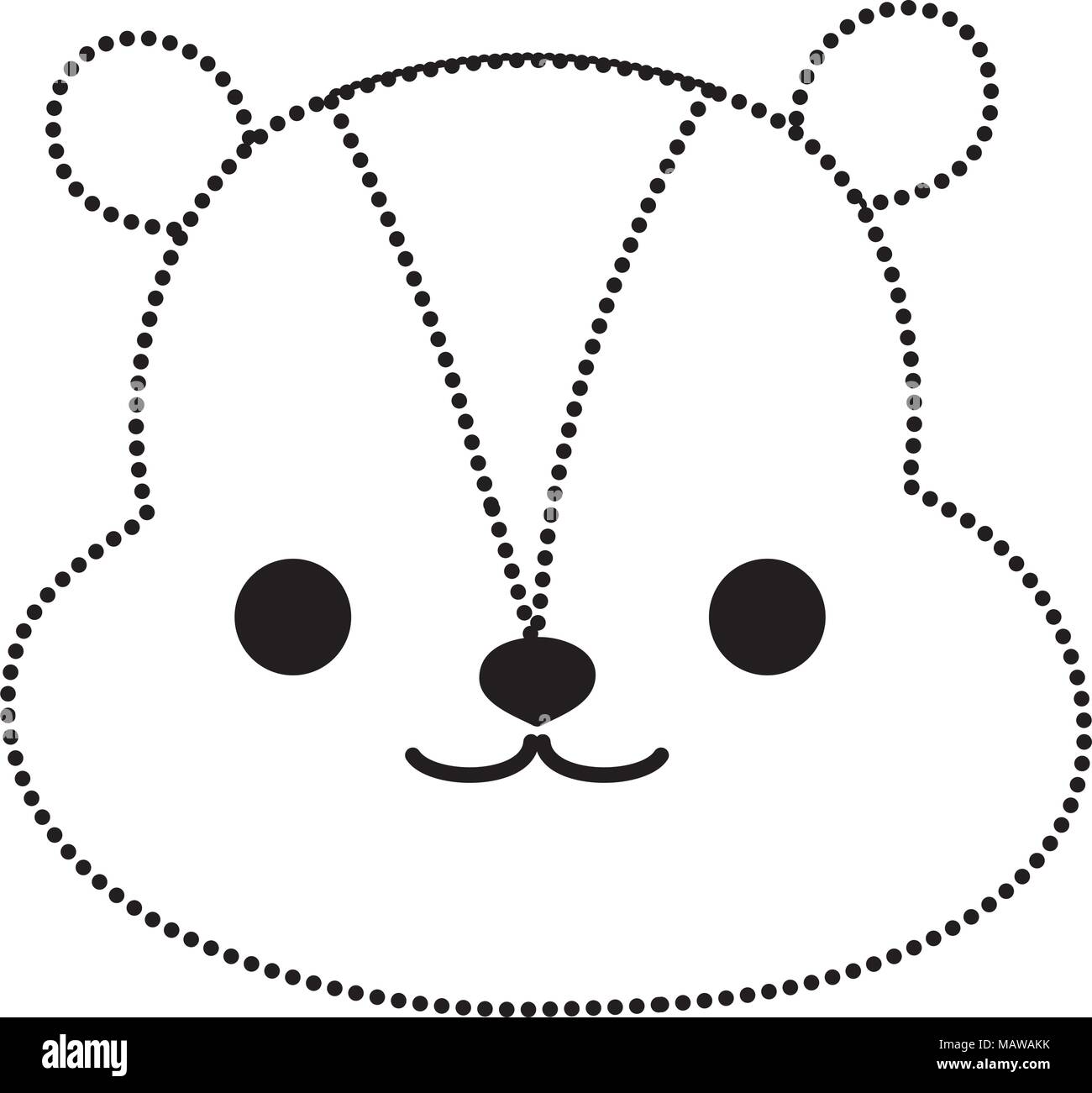 dotted shape beaver head wild cute animal vector illustration Stock ...