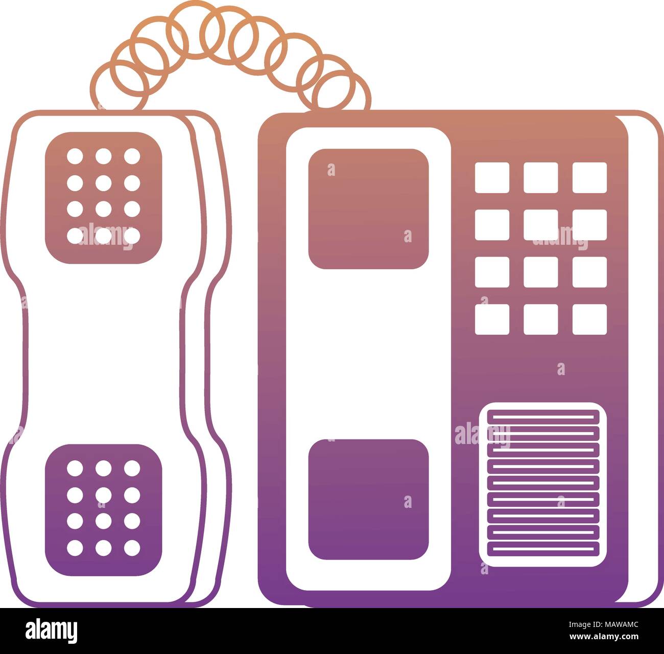 office telephone icon over white background, colorful design. vector ...