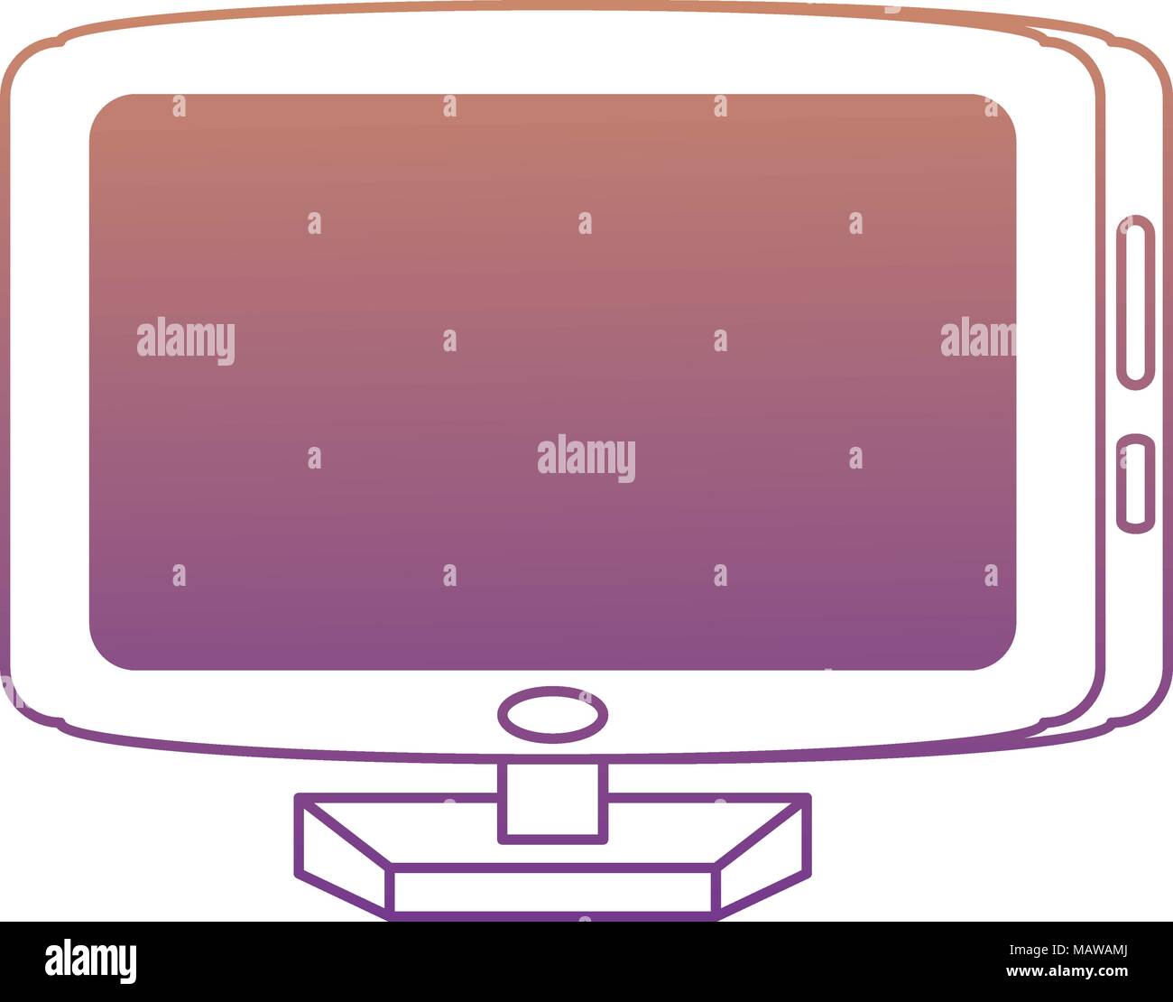 computer monitor icon over white background, vector illustration Stock ...