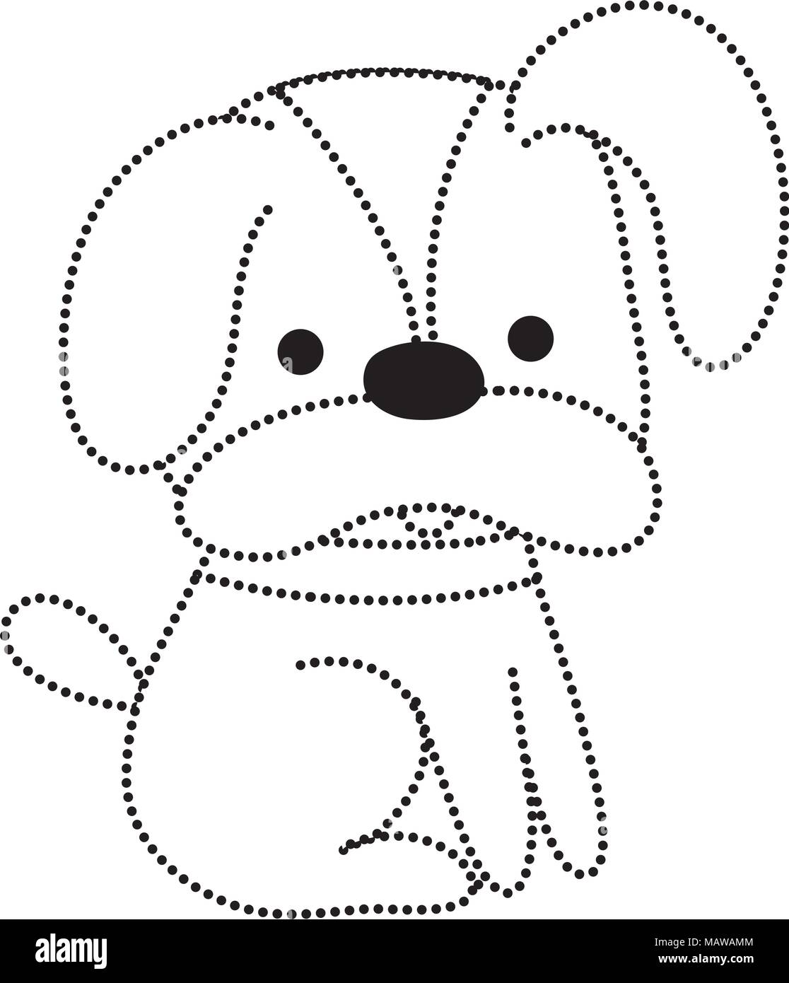 dotted shape nice dog cute pet animal vector illustration Stock Vector ...