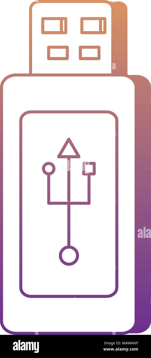 usb drive icon over white background, colorful design. vector ...