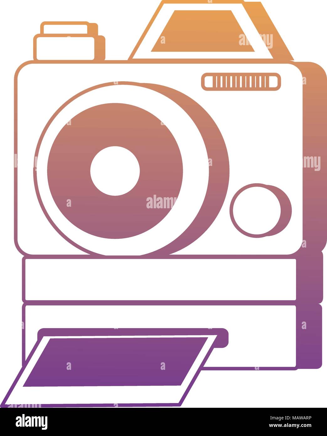 Instant camera icon over white background, colorful design. vector ...