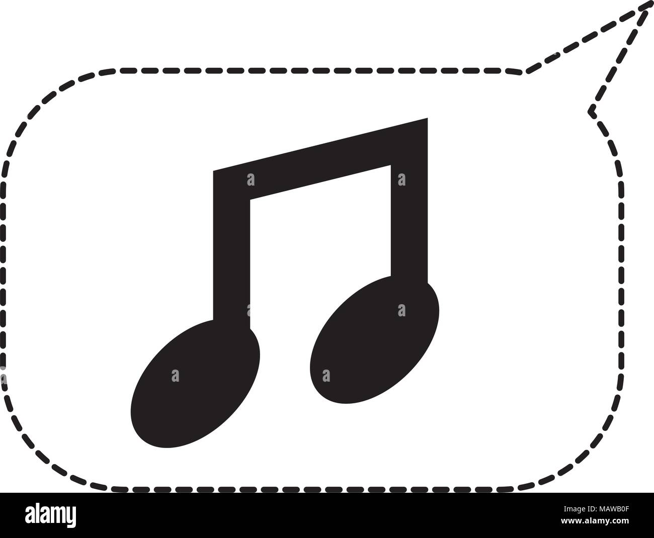 speech bubble with musical note icon over white background, vector ...