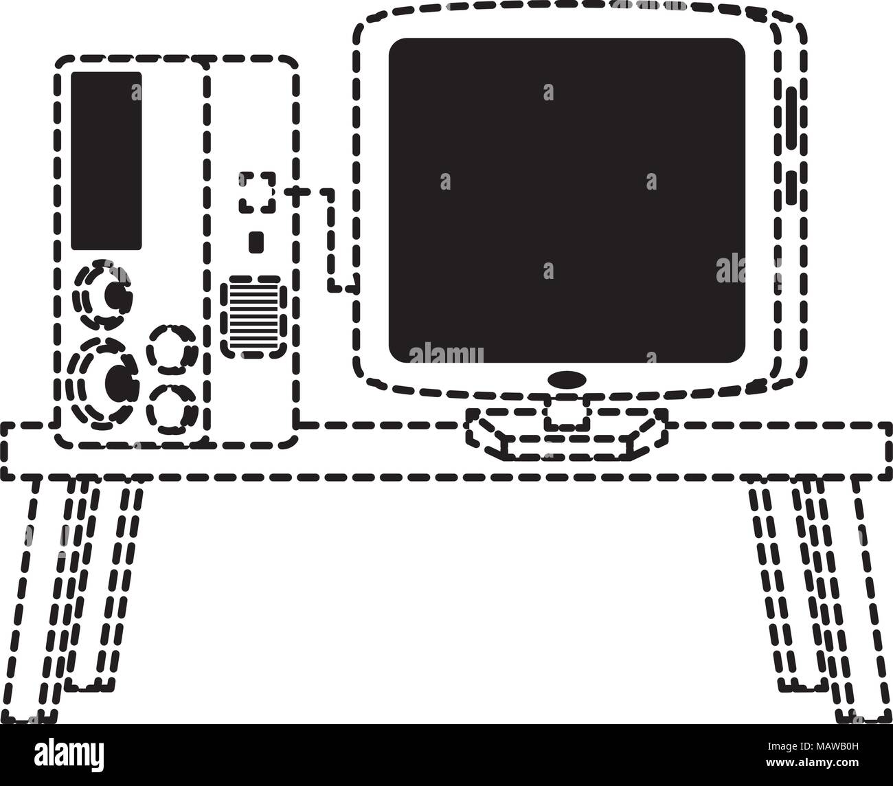 computer over white background, vector illustration Stock Vector Image ...