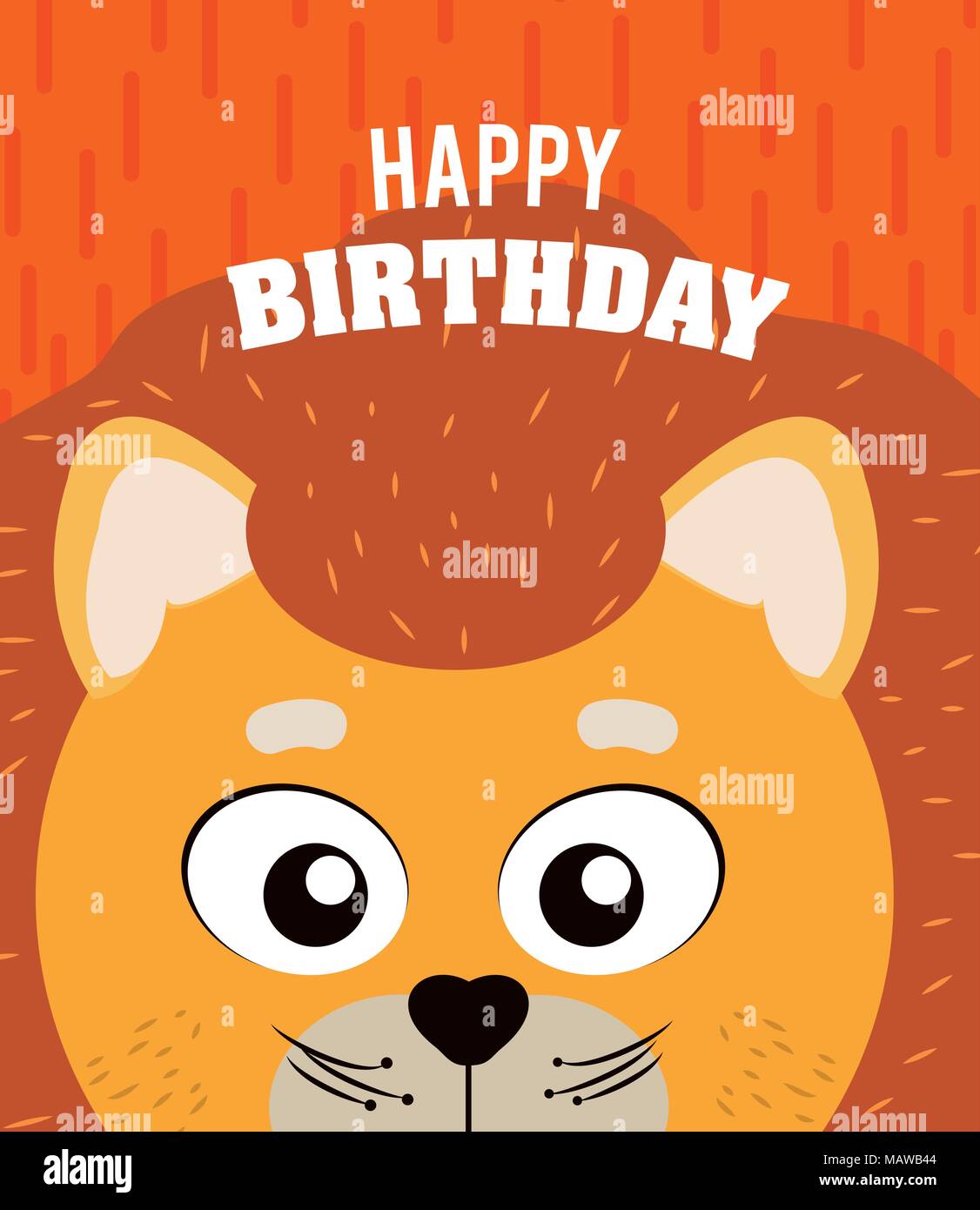 Lion Happy birthday card Stock Vector Image & Art - Alamy
