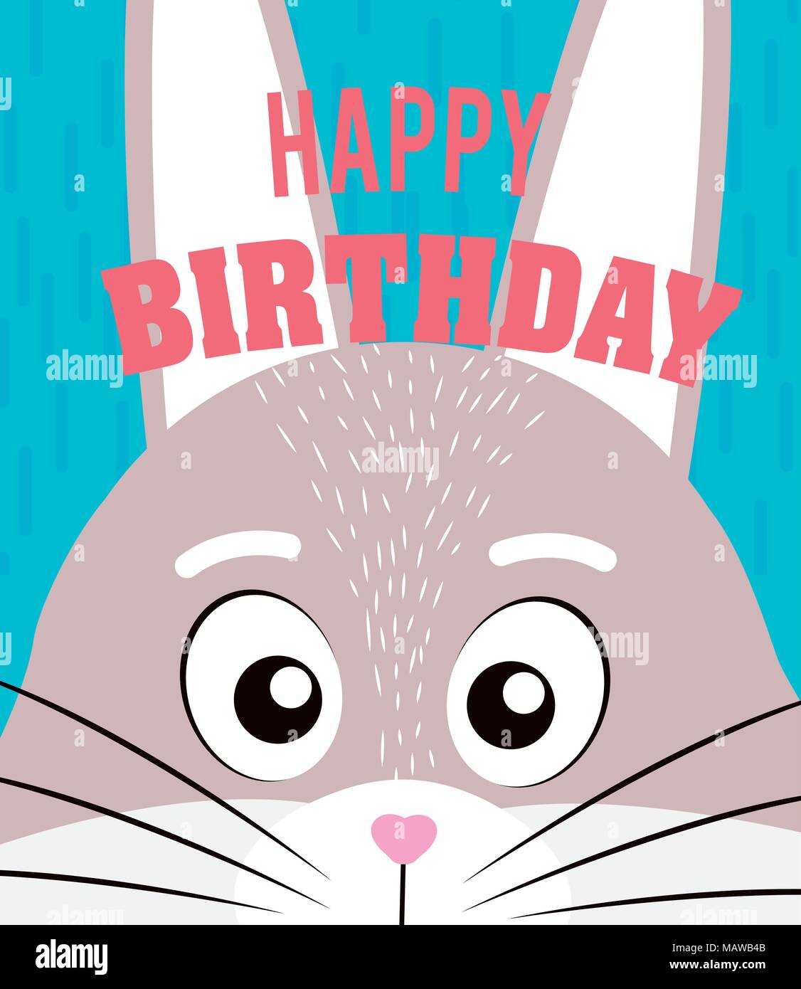Rabbit Happy birthday card Stock Vector Image & Art - Alamy